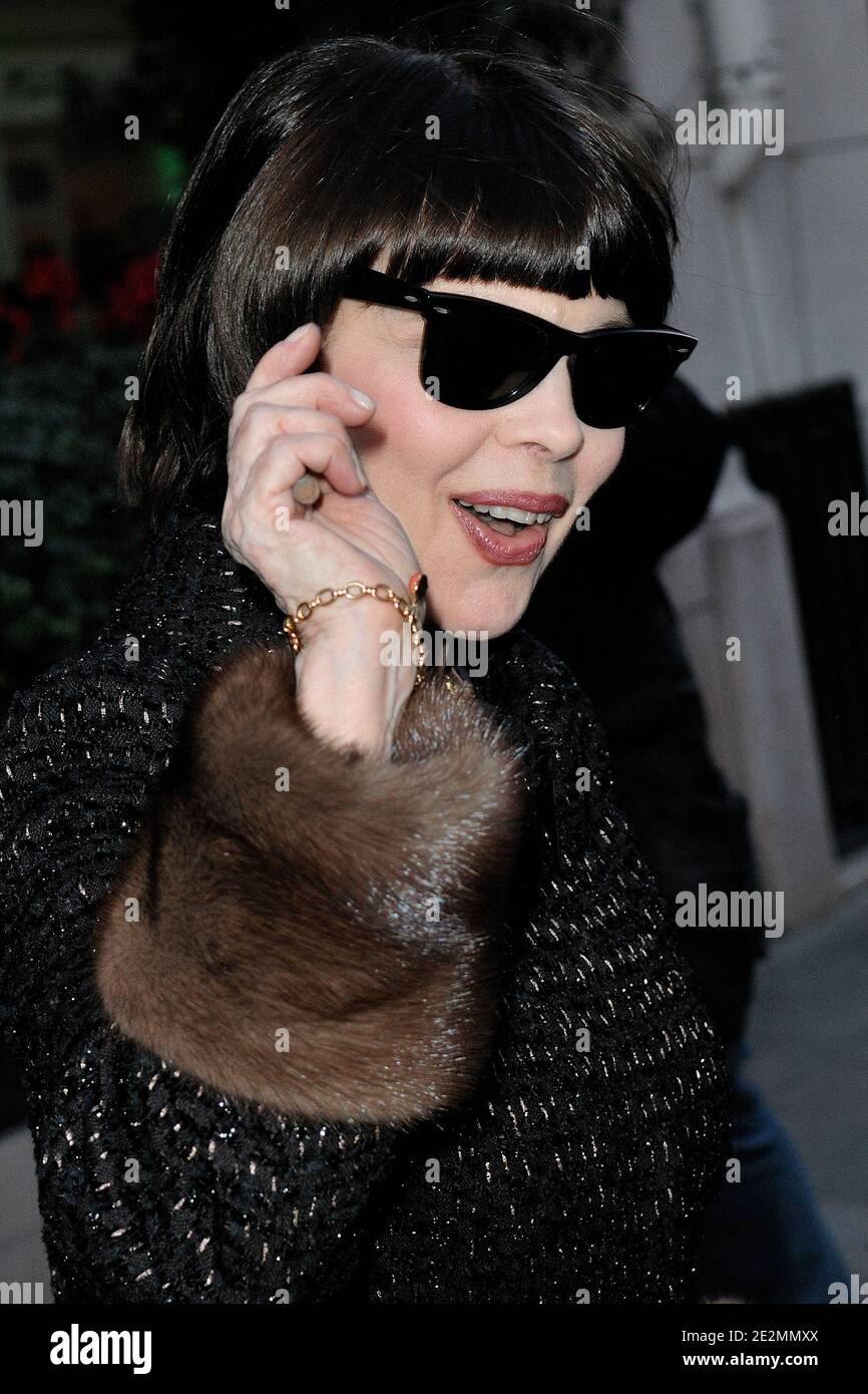 French singer Mireille Mathieu and her mother Marcelle arriving at the ...