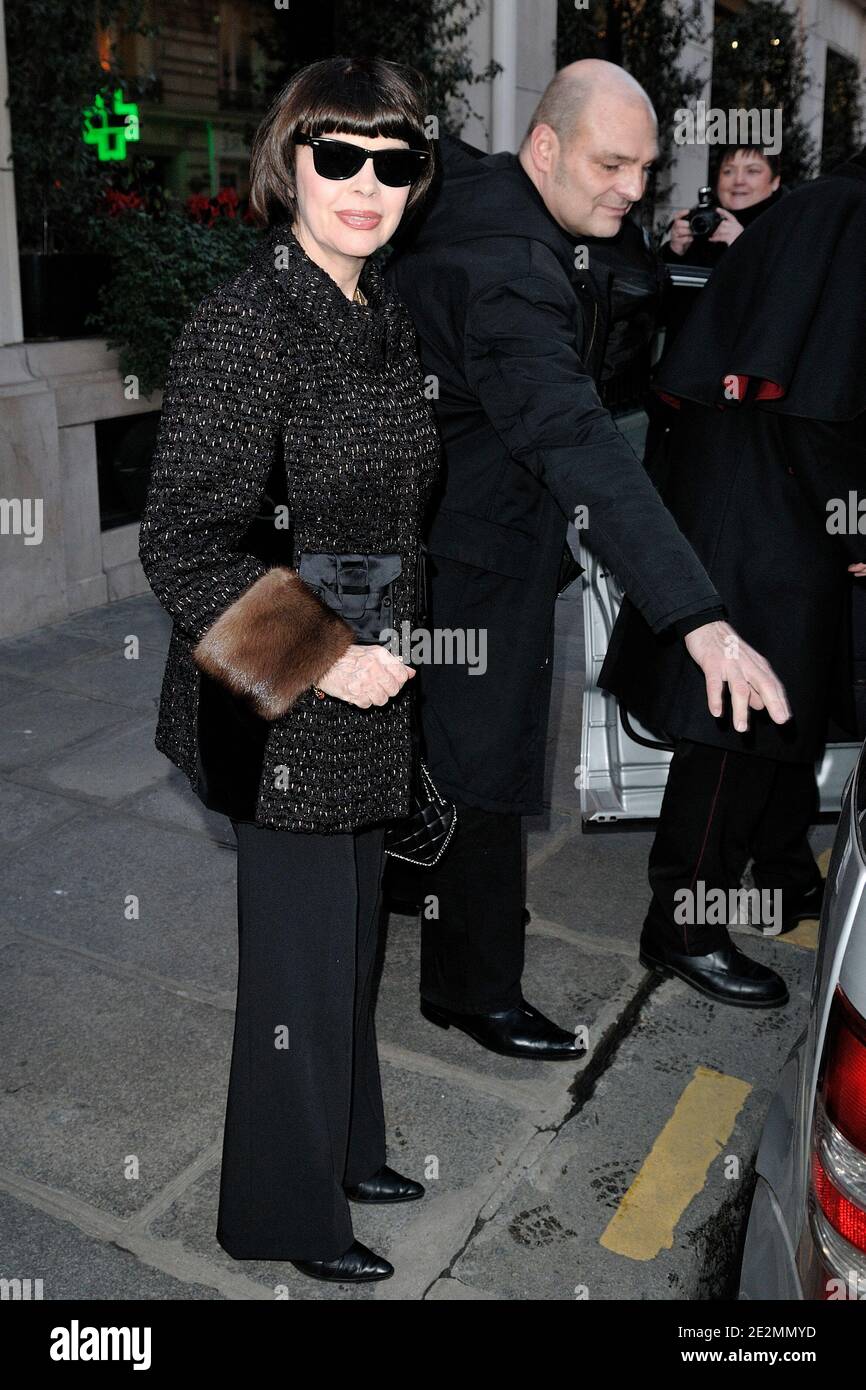 French singer Mireille Mathieu and her mother Marcelle arriving at the ...