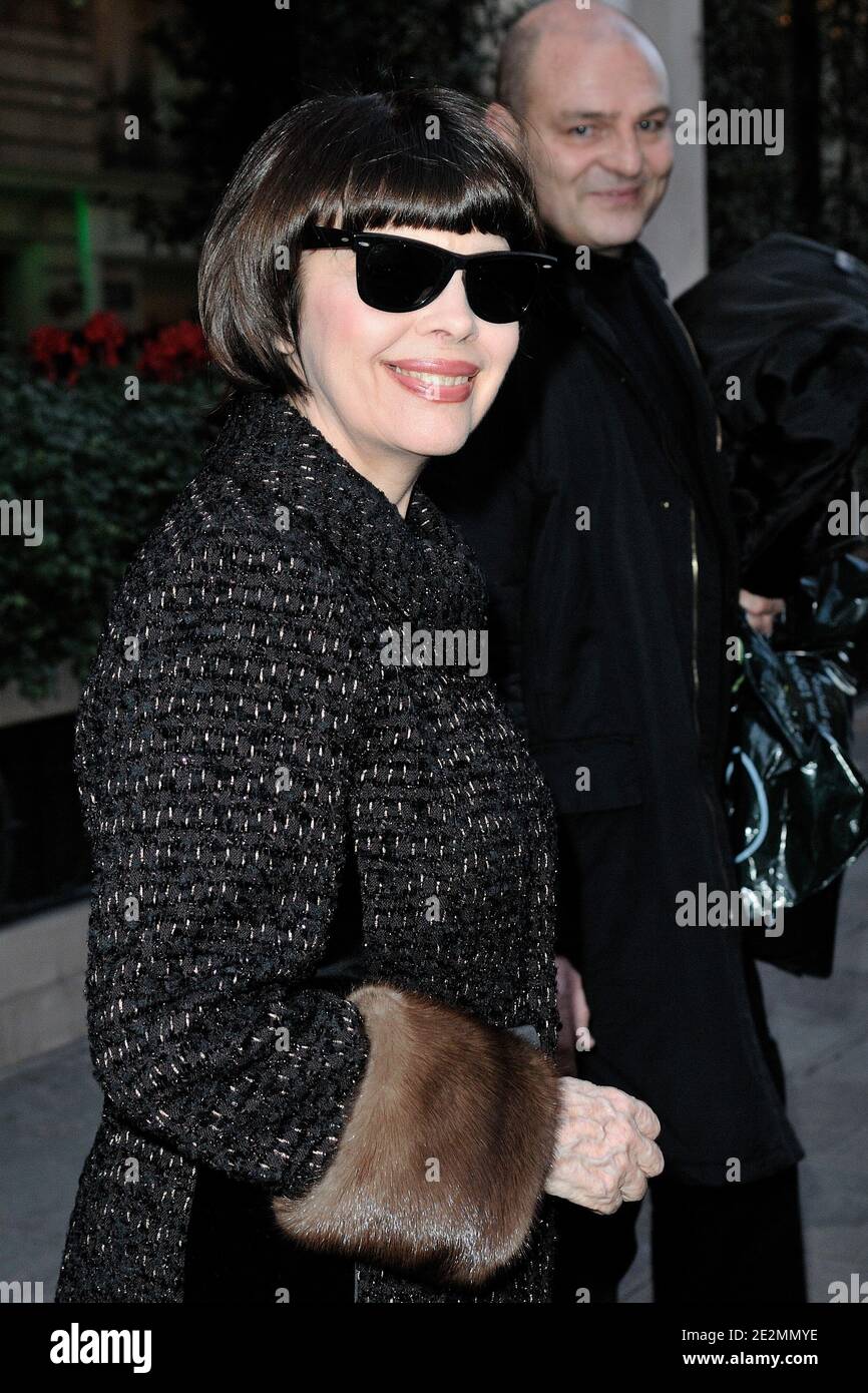 French singer Mireille Mathieu and her mother Marcelle arriving at the ...