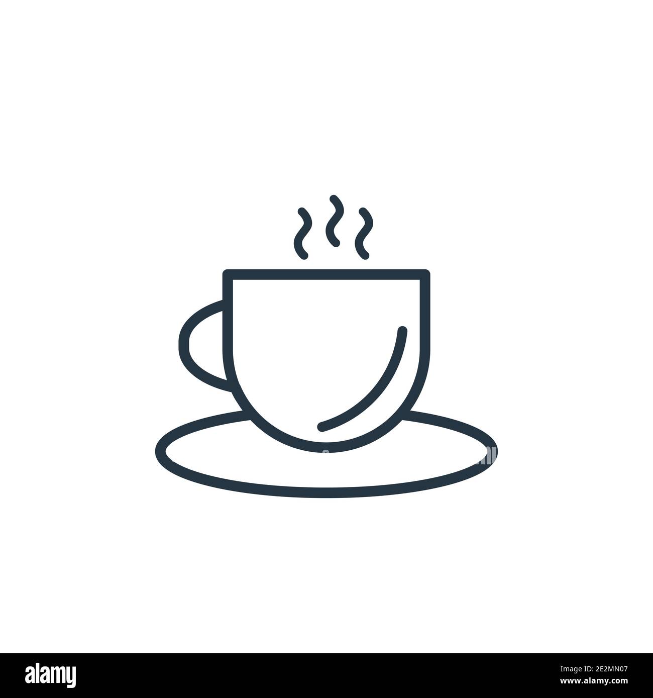 Warm cup and plate outline vector icon. Thin line black warm cup and ...