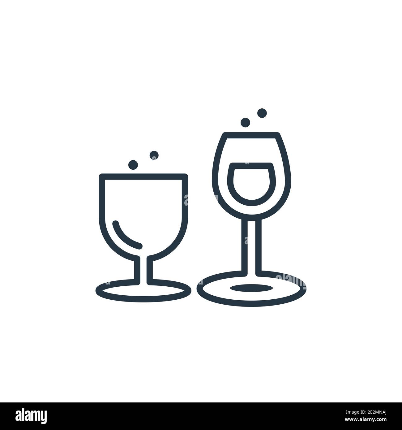 Stemware outline vector icon. Thin line black stemware icon, flat ...