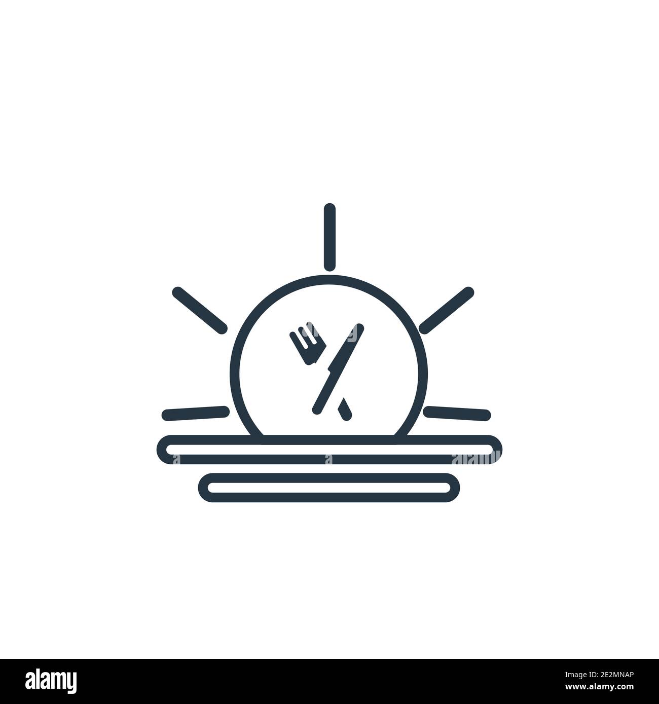 Morning outline vector icon. Thin line black morning icon, flat vector ...