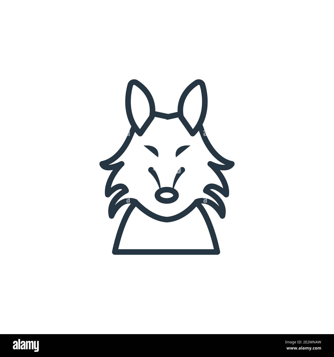Werewolf outline vector icon. Thin line black werewolf icon, flat vector simple element ...