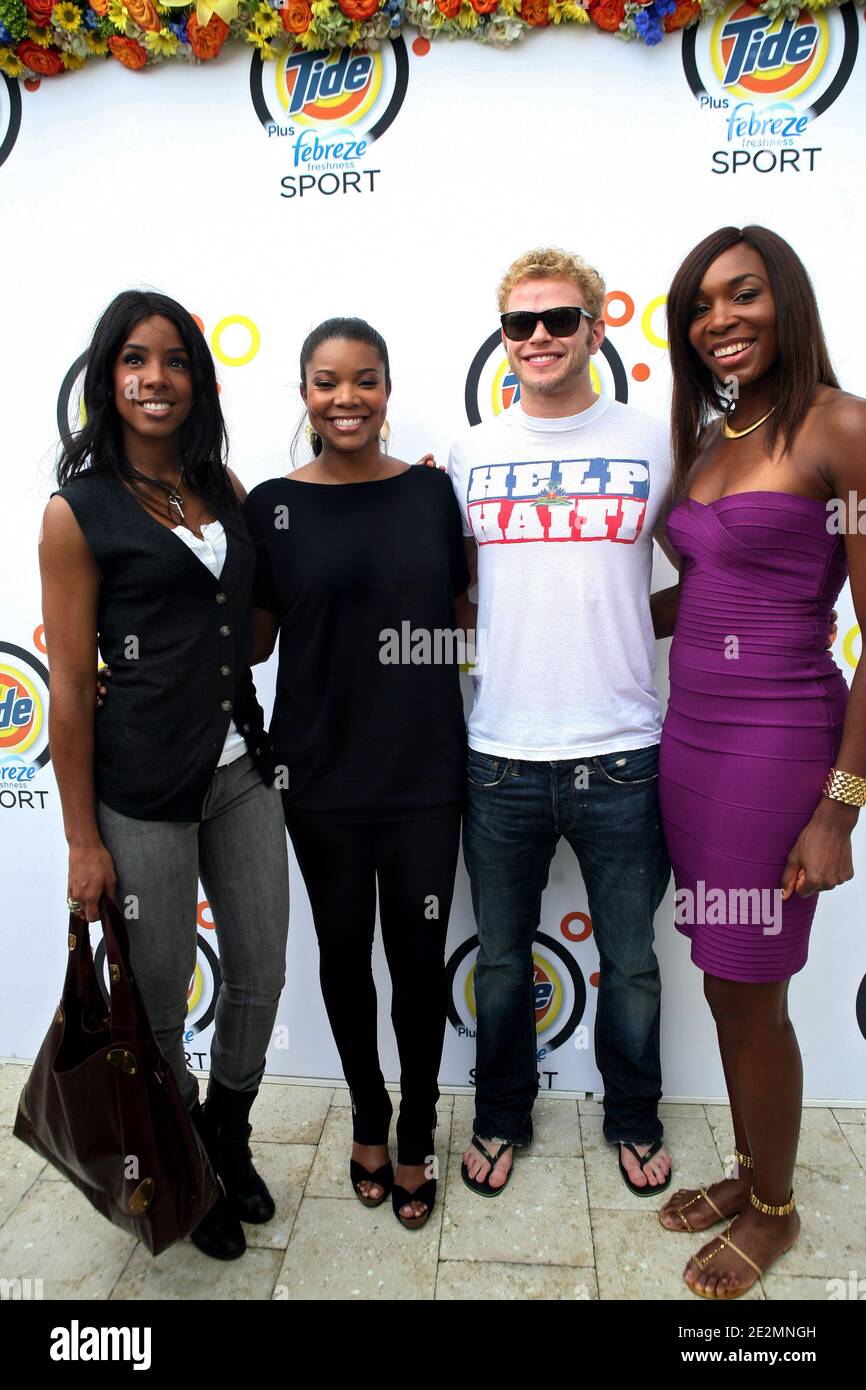 Kellan Lutz makes an appearance with (L-R) Kelly Rowland, Gabrielle ...