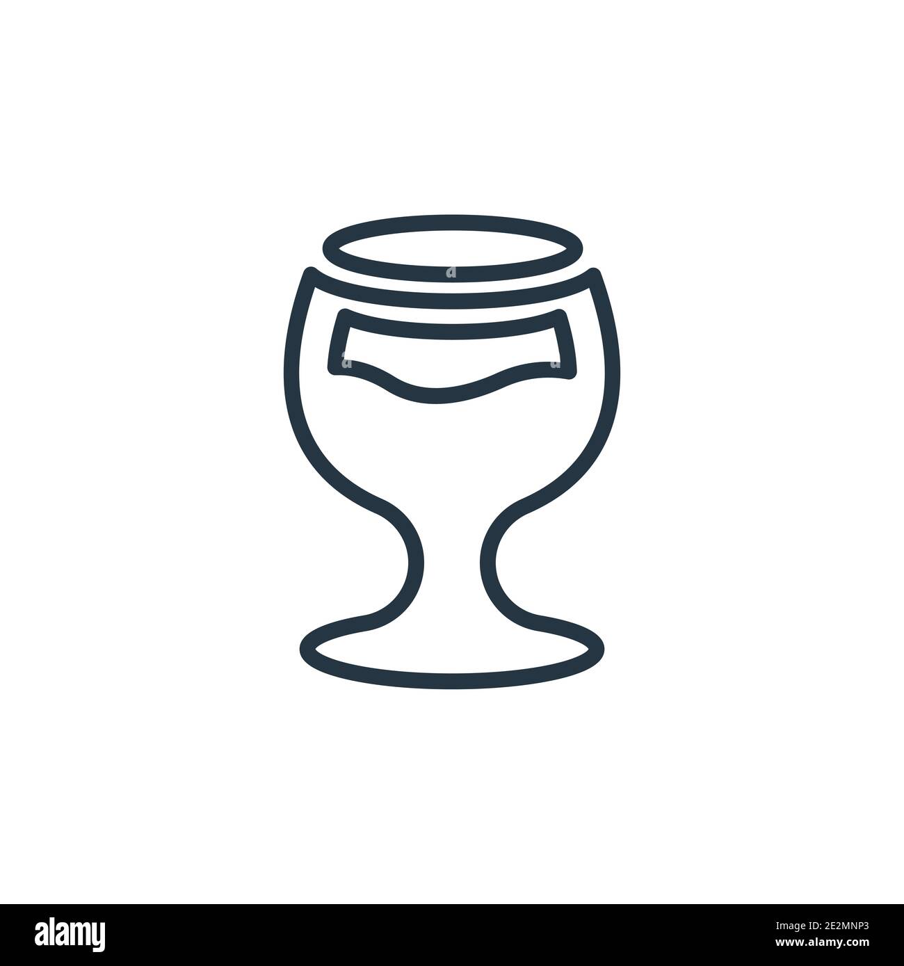 Brandy glass outline vector icon. Thin line black brandy glass icon, flat vector simple element ...