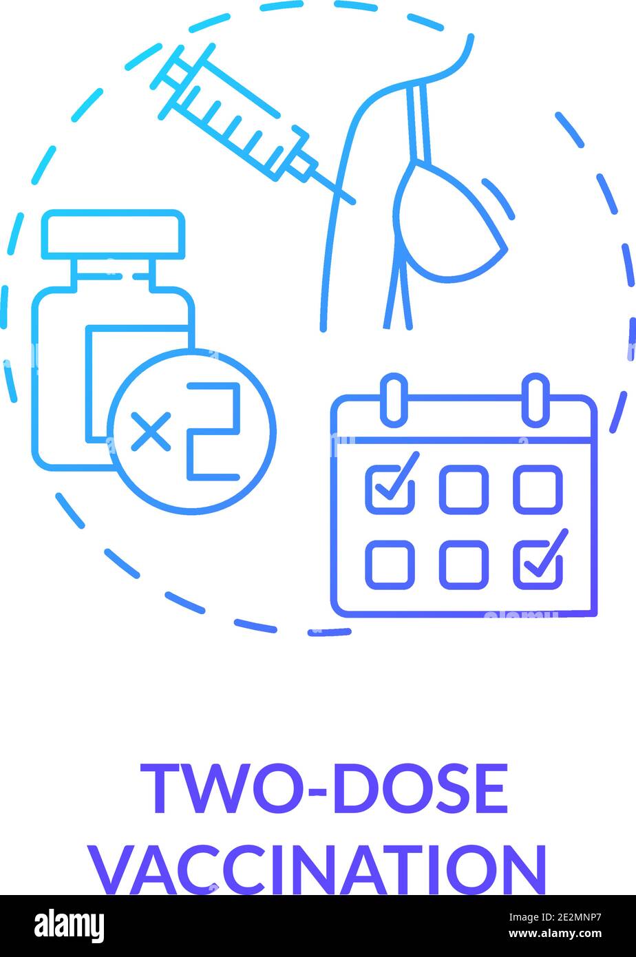 Two dose vaccination concept icon Stock Vector Image & Art - Alamy