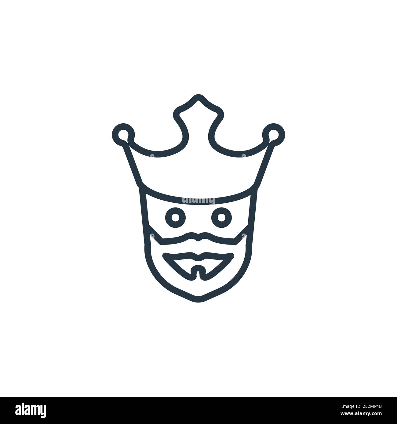 King outline vector icon. Thin line black king icon, flat vector simple ...