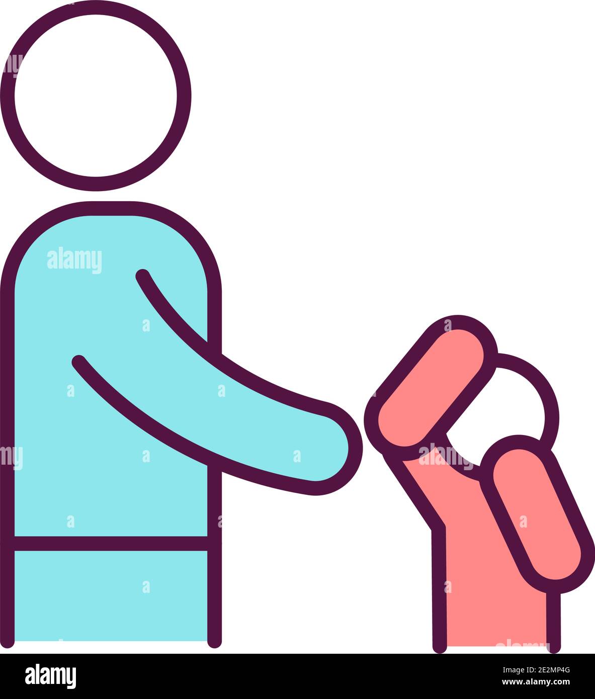 Child avoid physical contact RGB color icon Stock Vector Image & Art ...