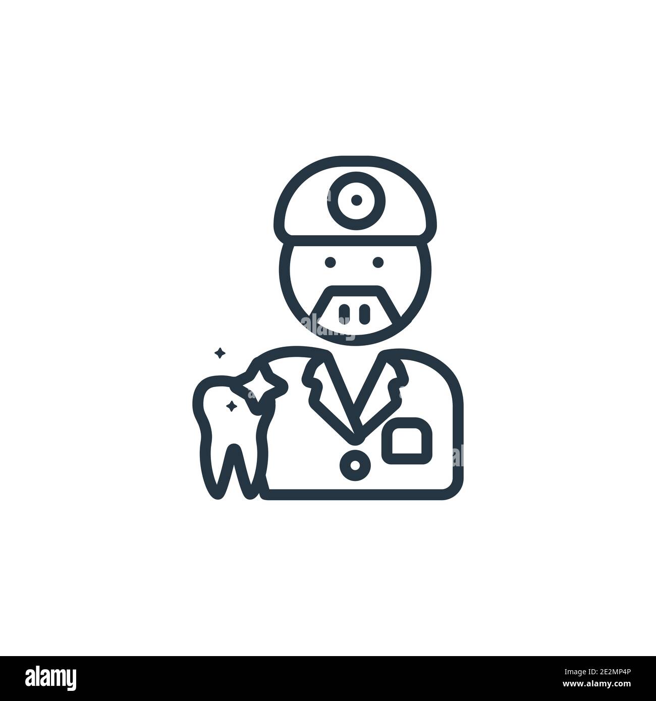 Dentist outline vector icon. Thin line black dentist icon, flat vector ...