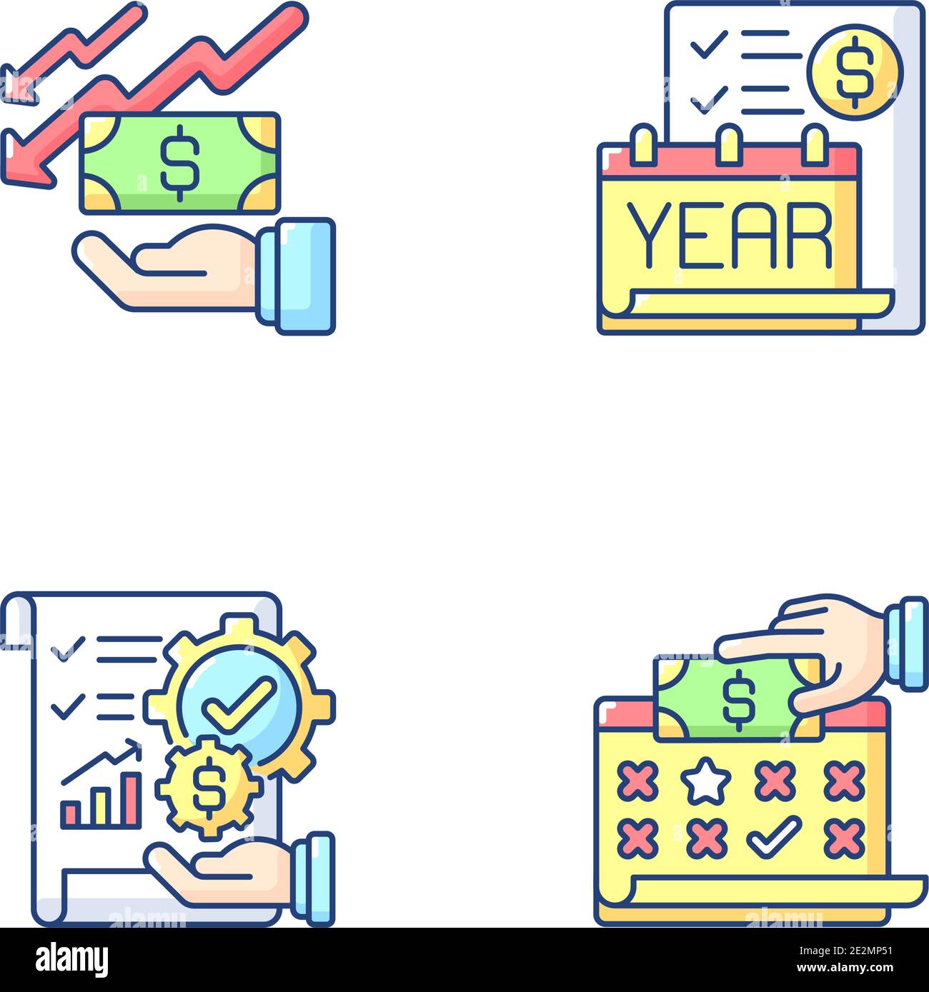 Accounting RGB color icons set Stock Vector Image & Art - Alamy
