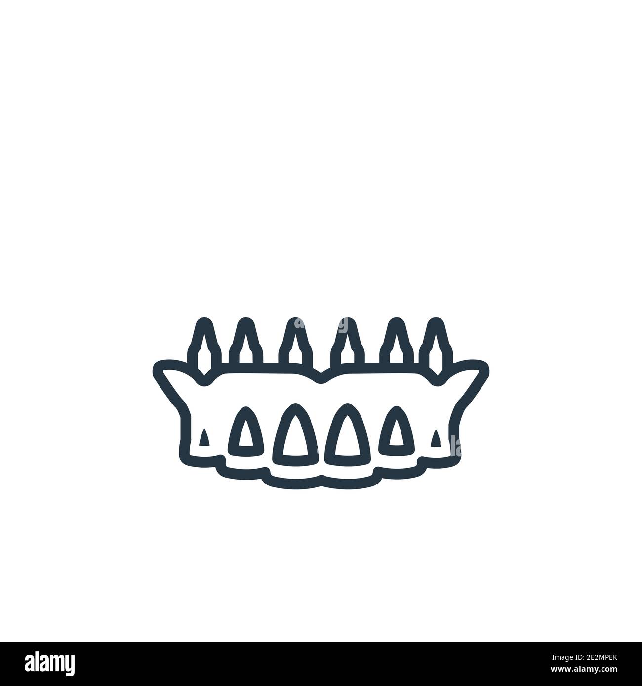 Dental prosthesis outline vector icon. Thin line black dental ...