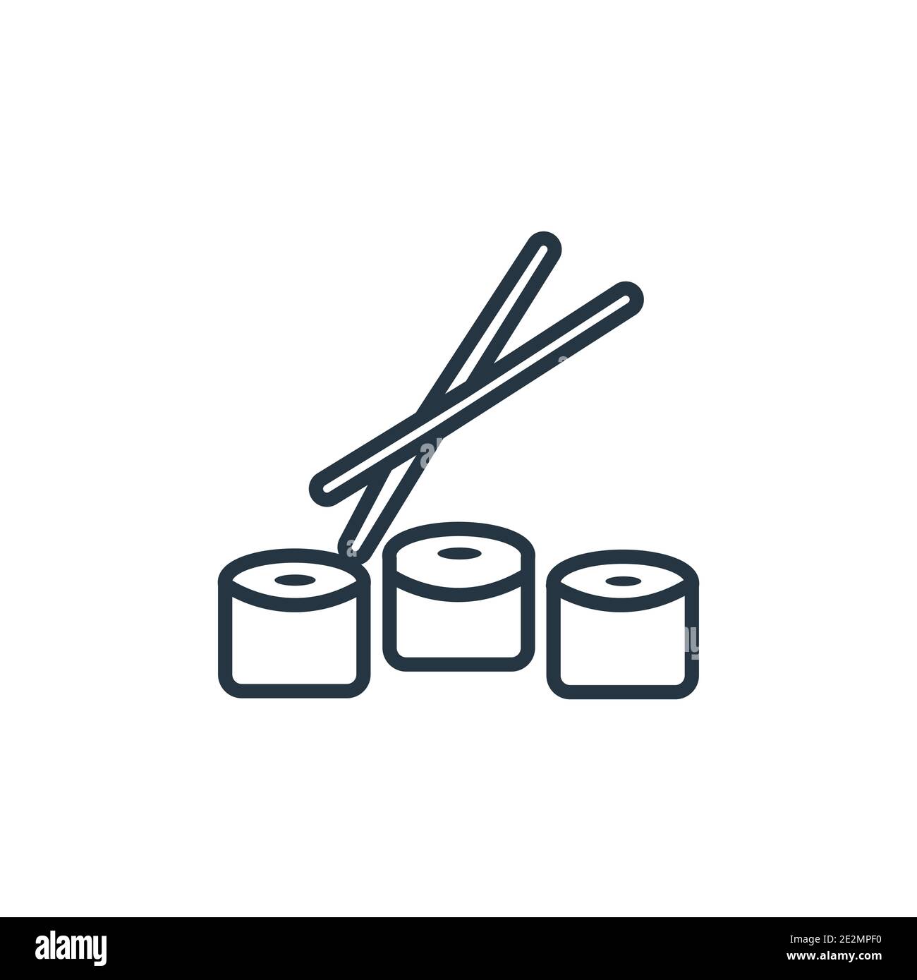 Japanese sushi outline vector icon. Thin line black japanese sushi icon ...
