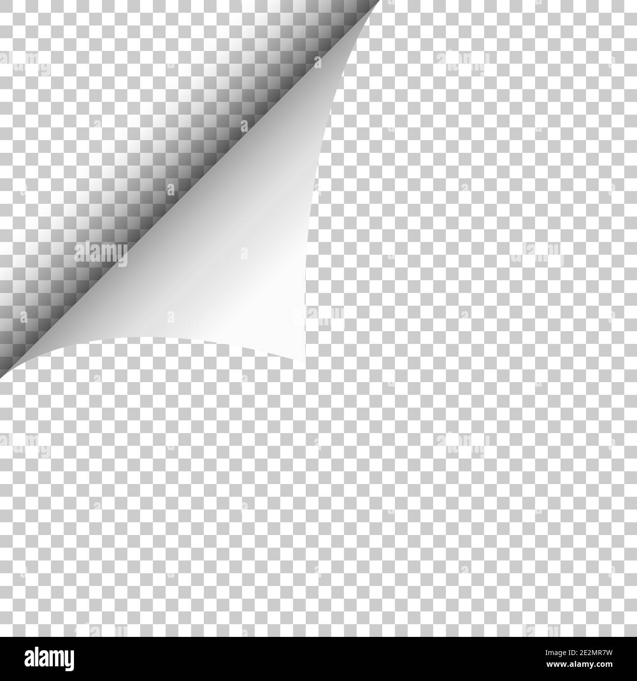 Realistic curled corner and shadow on transparent background Stock ...