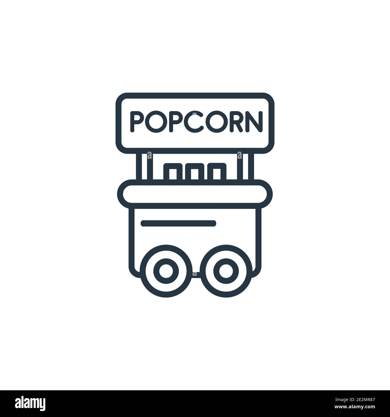 Popcorn shop outline vector icon. Thin line black popcorn shop icon ...