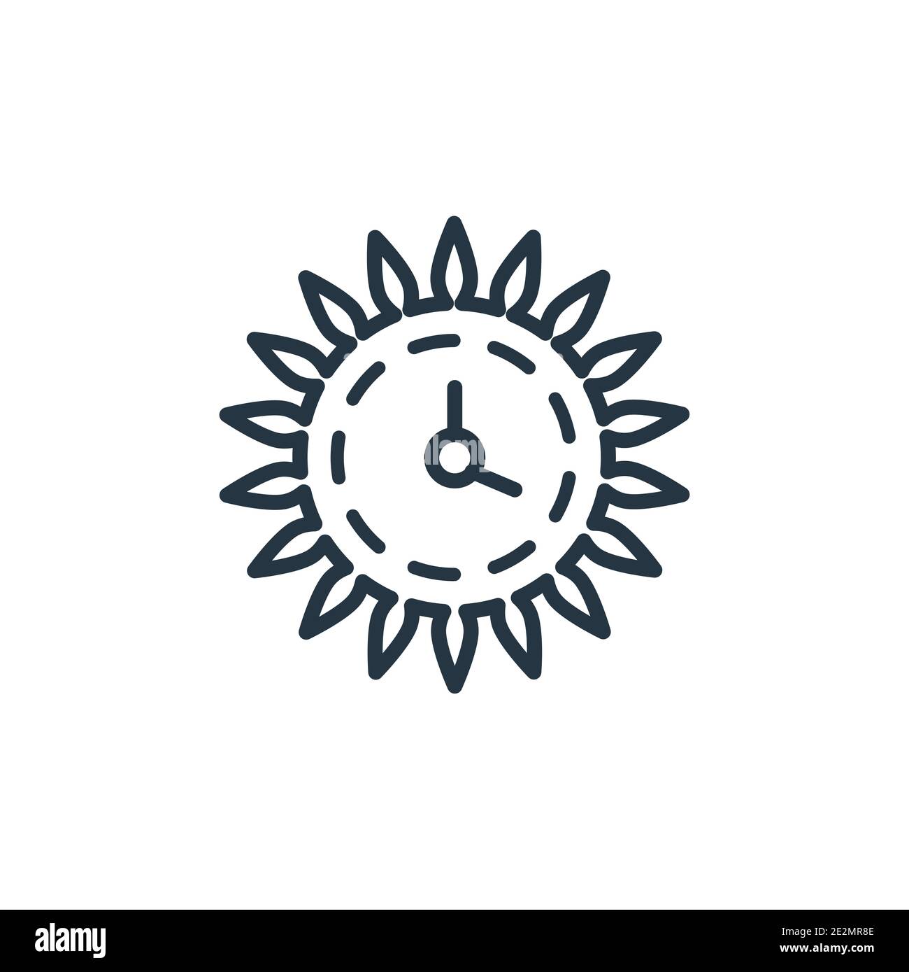 Wall clock outline vector icon. Thin line black wall clock icon, flat ...