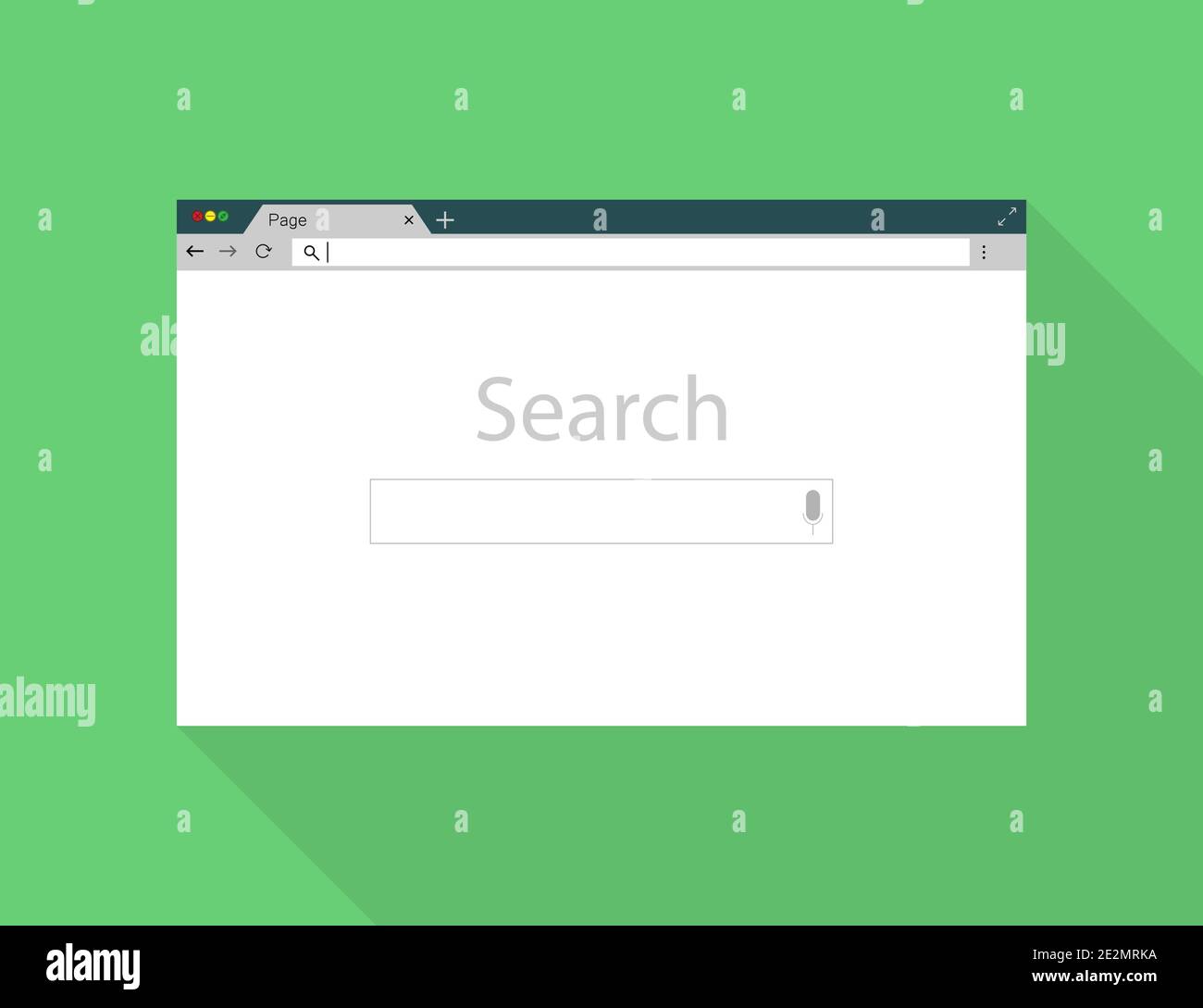 Browser window on green back ground. Flat style Stock Vector Image ...