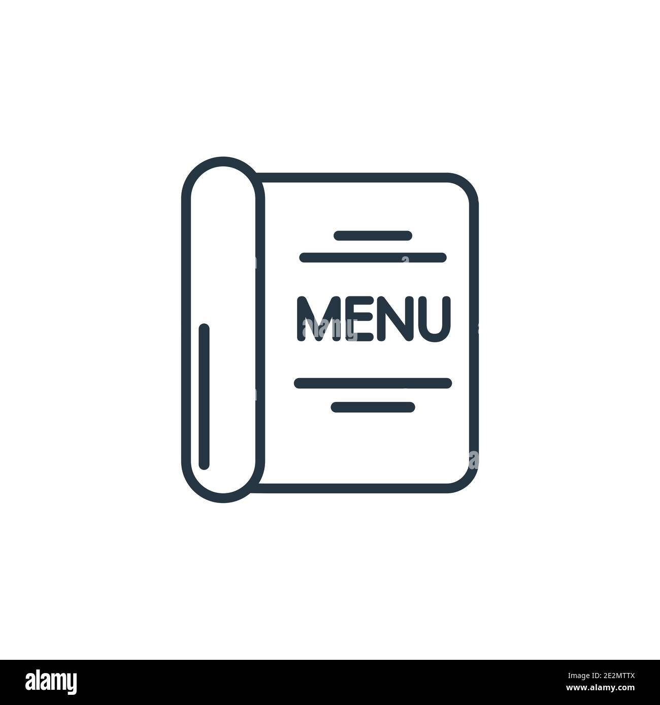 Restaurant menu outline vector icon. Thin line black restaurant menu ...