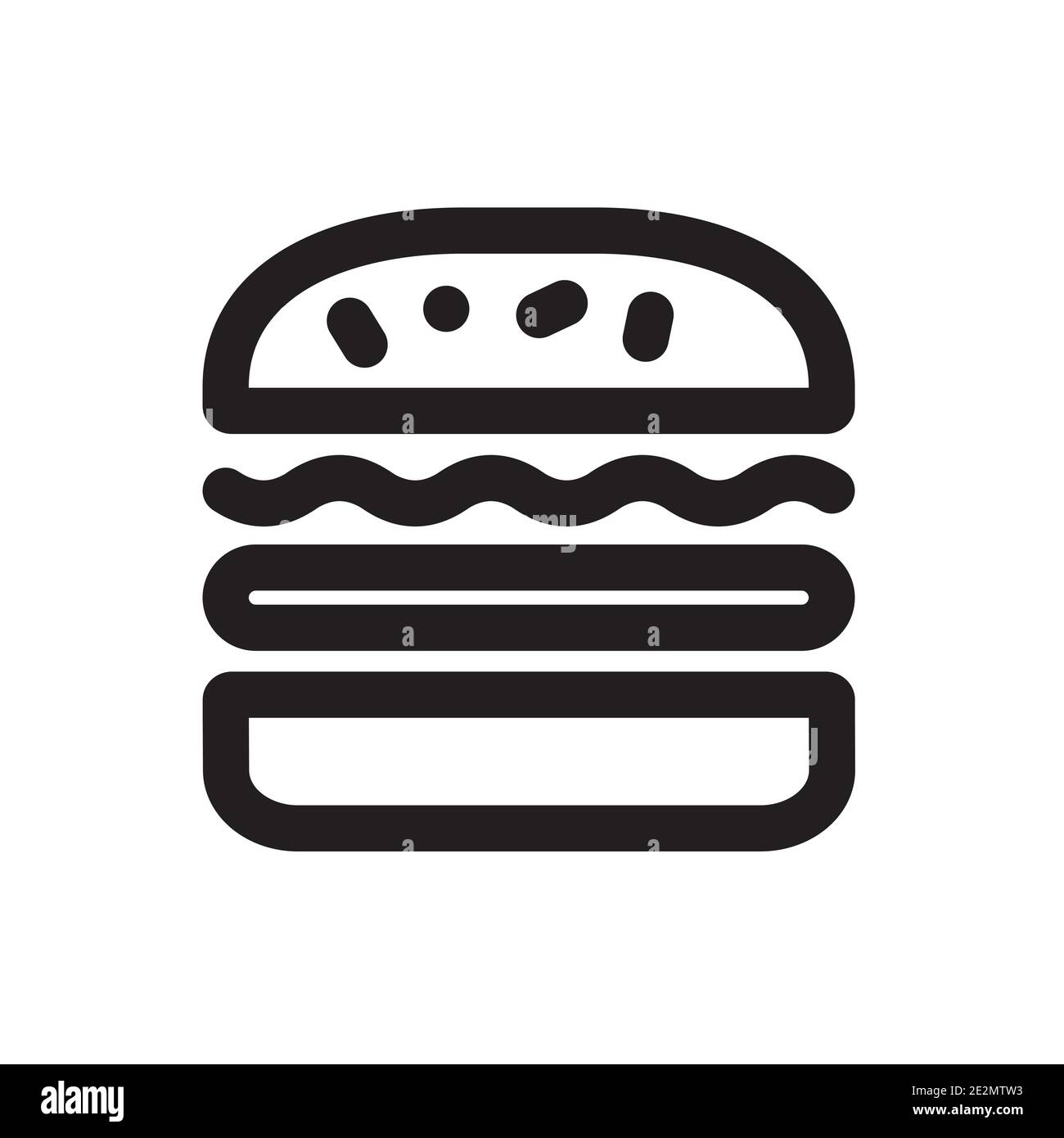 Classic hamburger outline icon isolated on white background Stock ...