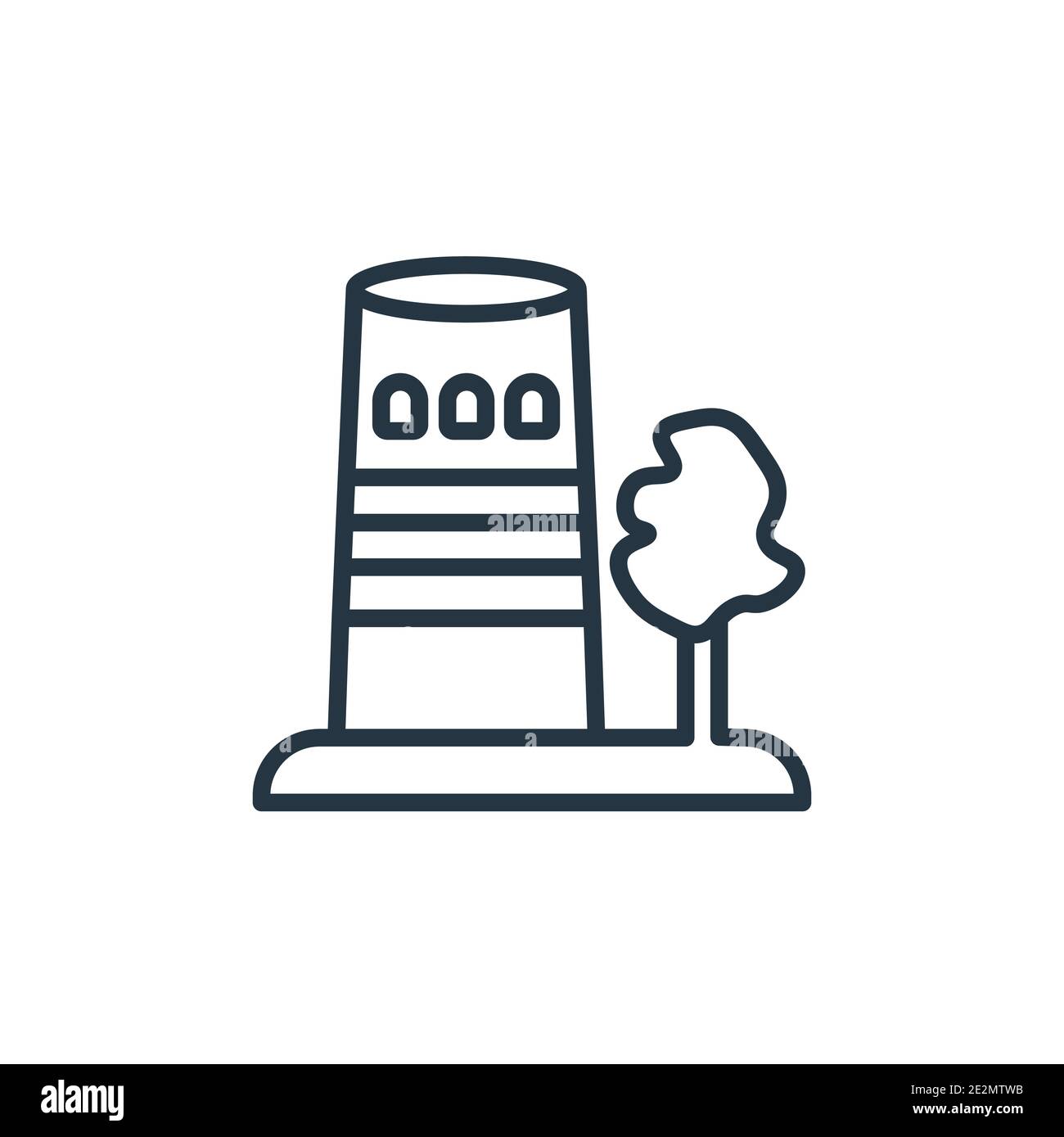 Tower outline vector icon. Thin line black tower icon, flat vector ...