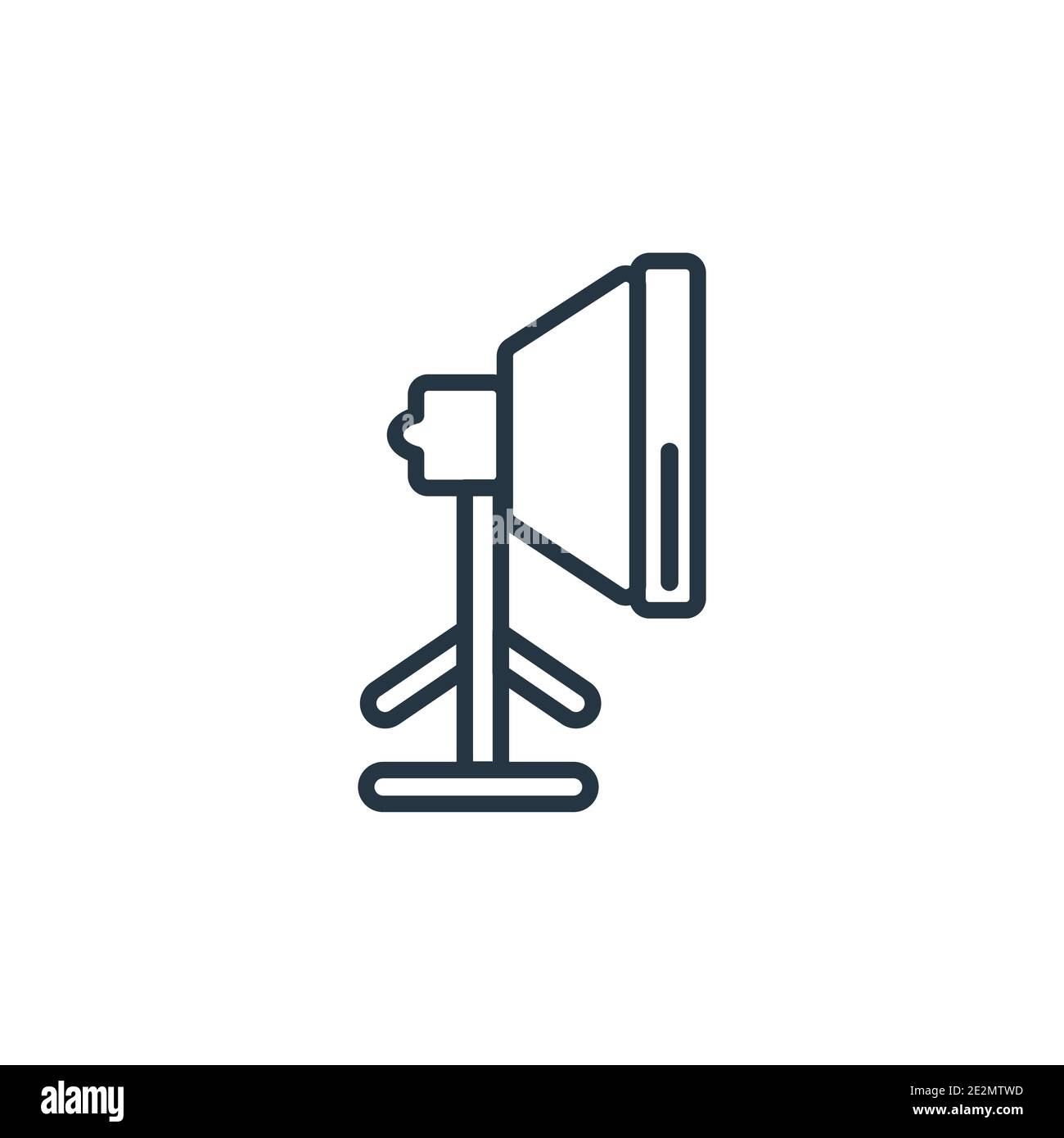 Reflector outline vector icon. Thin line black reflector icon, flat ...