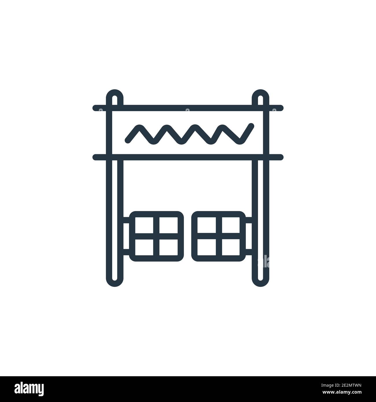 Paddock outline vector icon. Thin line black paddock icon, flat vector ...