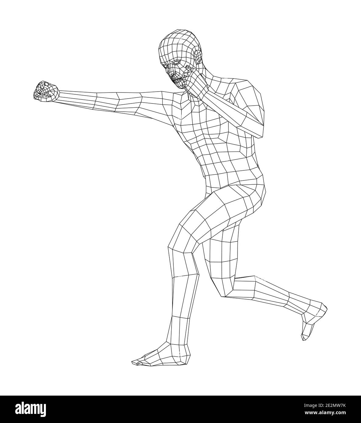Wireframe boxing man. Vector Stock Vector Image & Art - Alamy