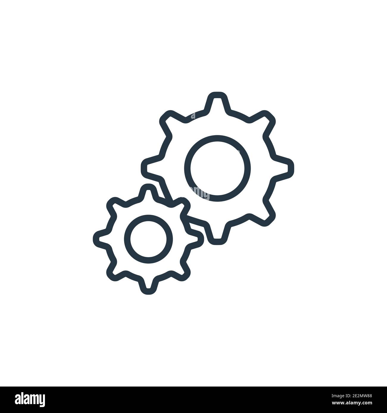 Setting outline vector icon. Thin line black setting icon, flat vector ...