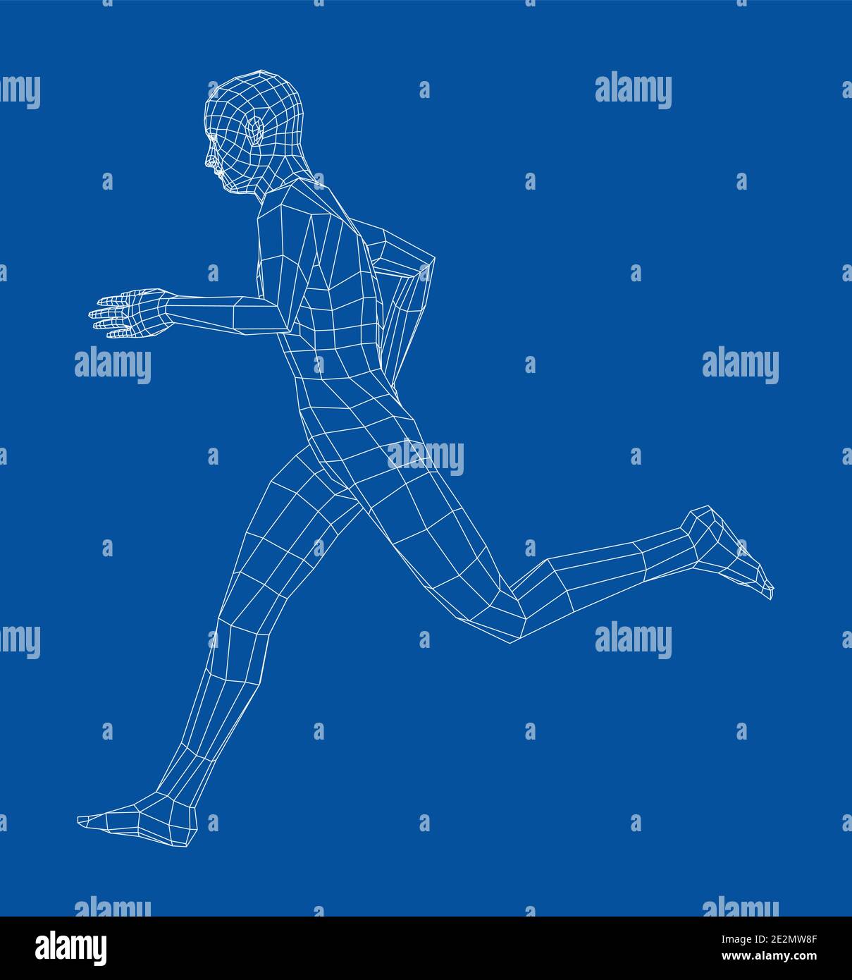 Wireframe running man. Vector Stock Vector Image & Art - Alamy