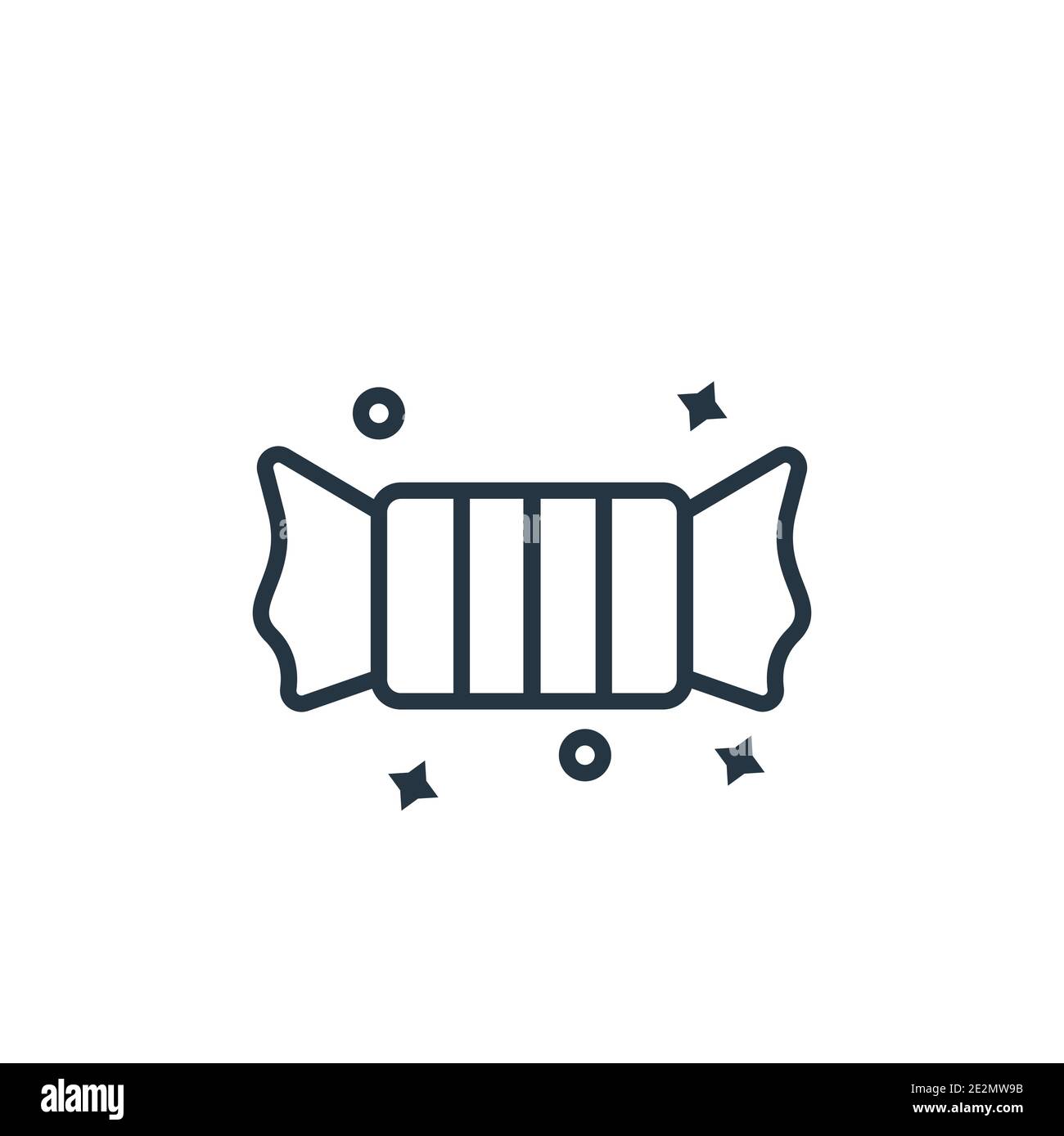 Toffee outline vector icon. Thin line black toffee icon, flat vector ...