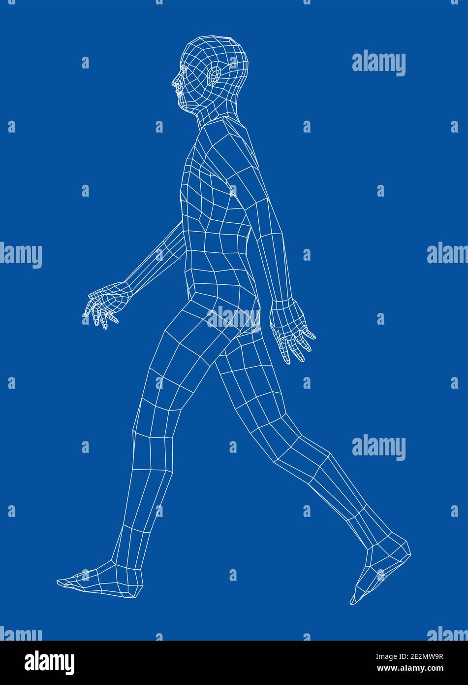 Wireframe walking man. Vector Stock Vector Image & Art - Alamy