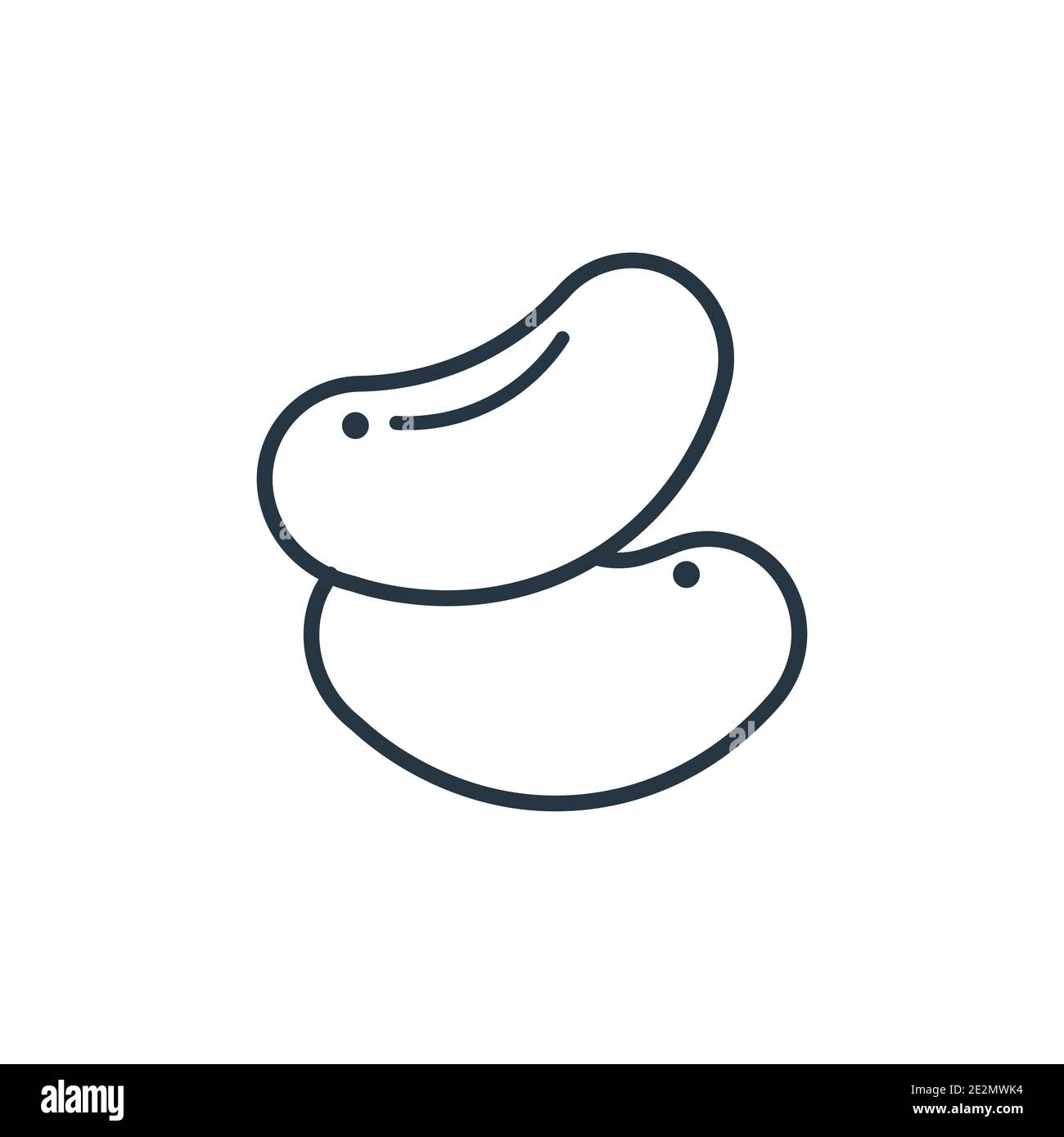 Bean outline vector icon. Thin line black bean icon, flat vector simple ...
