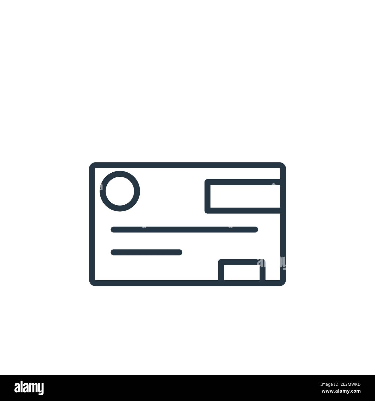 Cheque outline vector icon. Thin line black cheque icon, flat vector ...