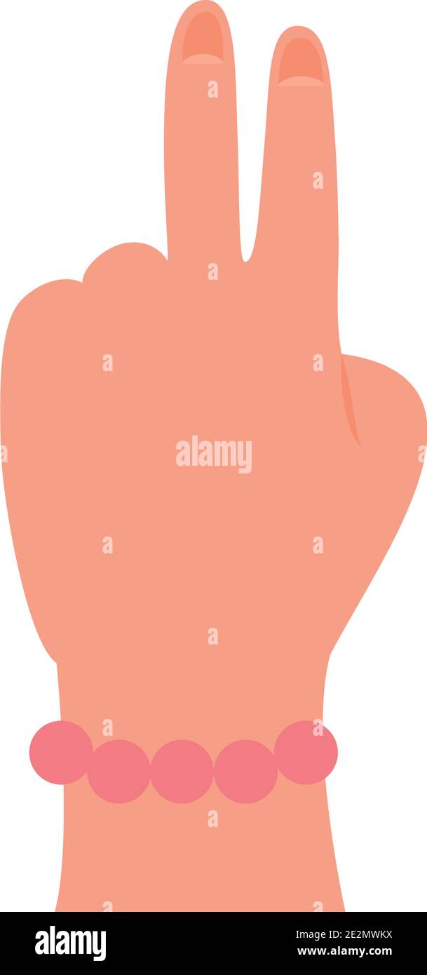 girl power design, women hand with peace symbol over white background ...