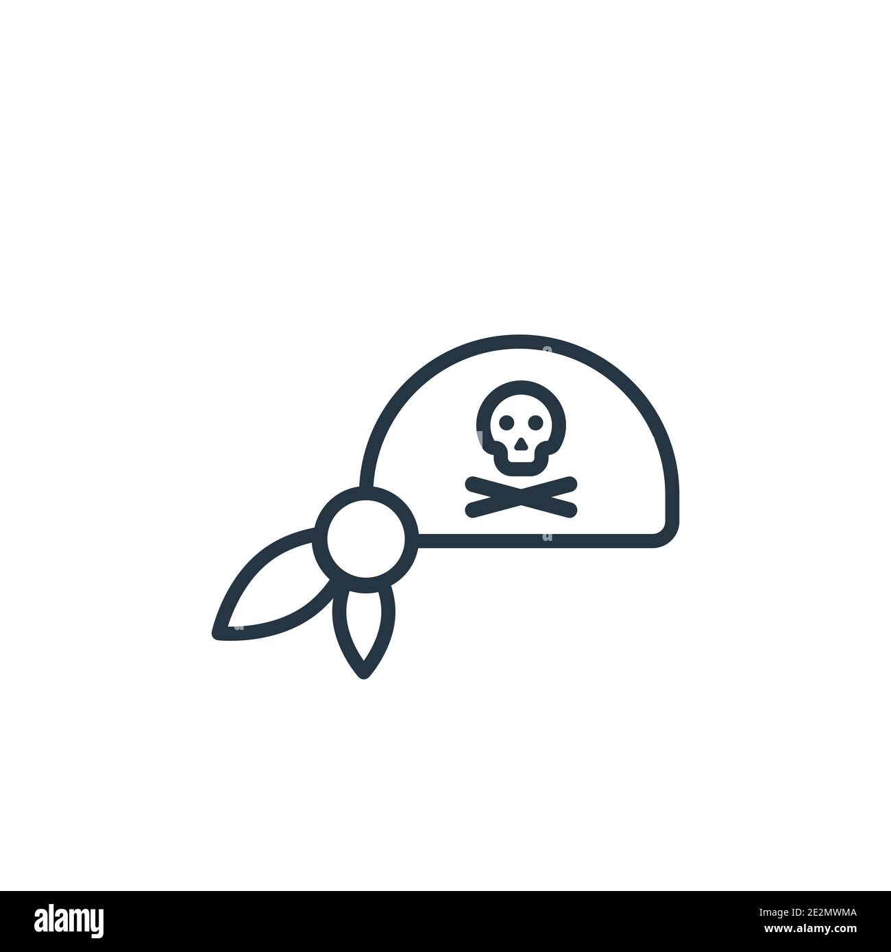 Pirate scarf outline vector icon. Thin line black pirate scarf icon, flat vector simple element ...