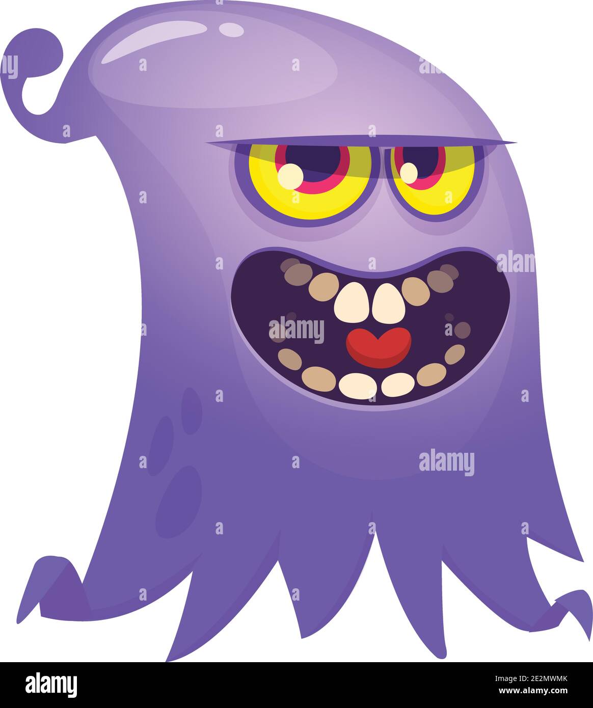 Angry cartoon flying monster. Vector illustration Stock Vector Image ...