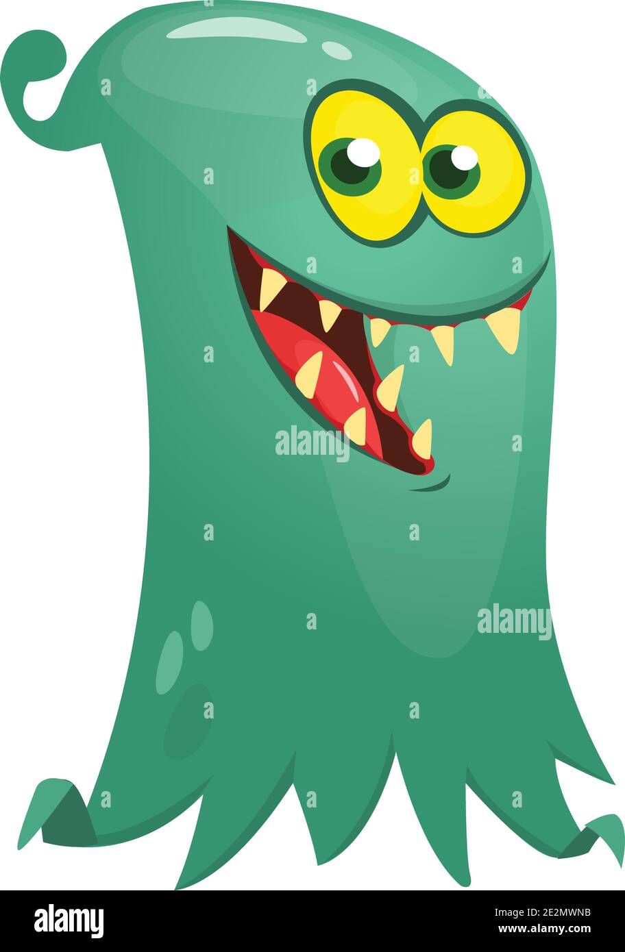 Happy cartoon flying monster. Vector illustration of funny ghost ...