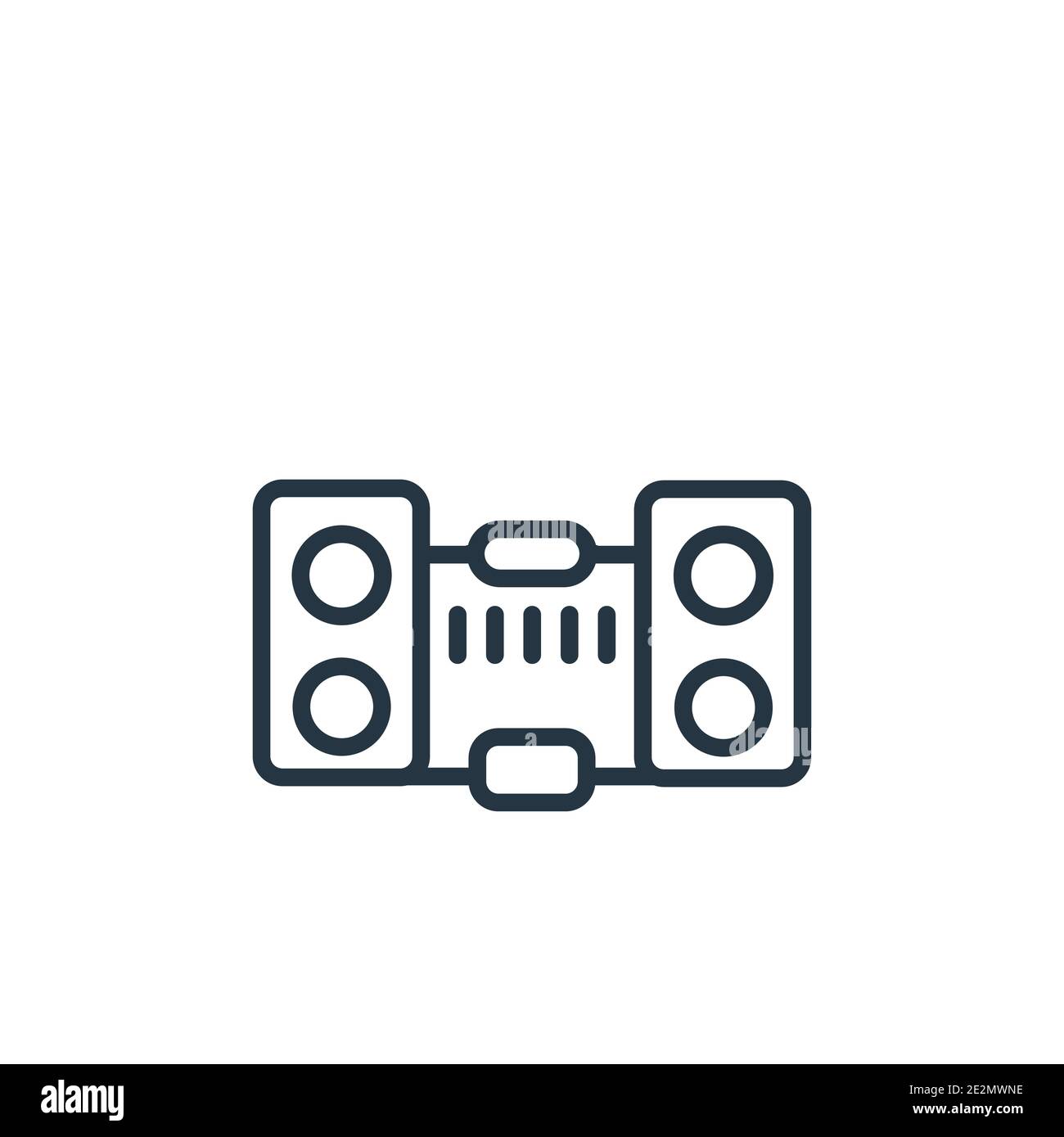 Stereo outline vector icon. Thin line black stereo icon, flat vector ...