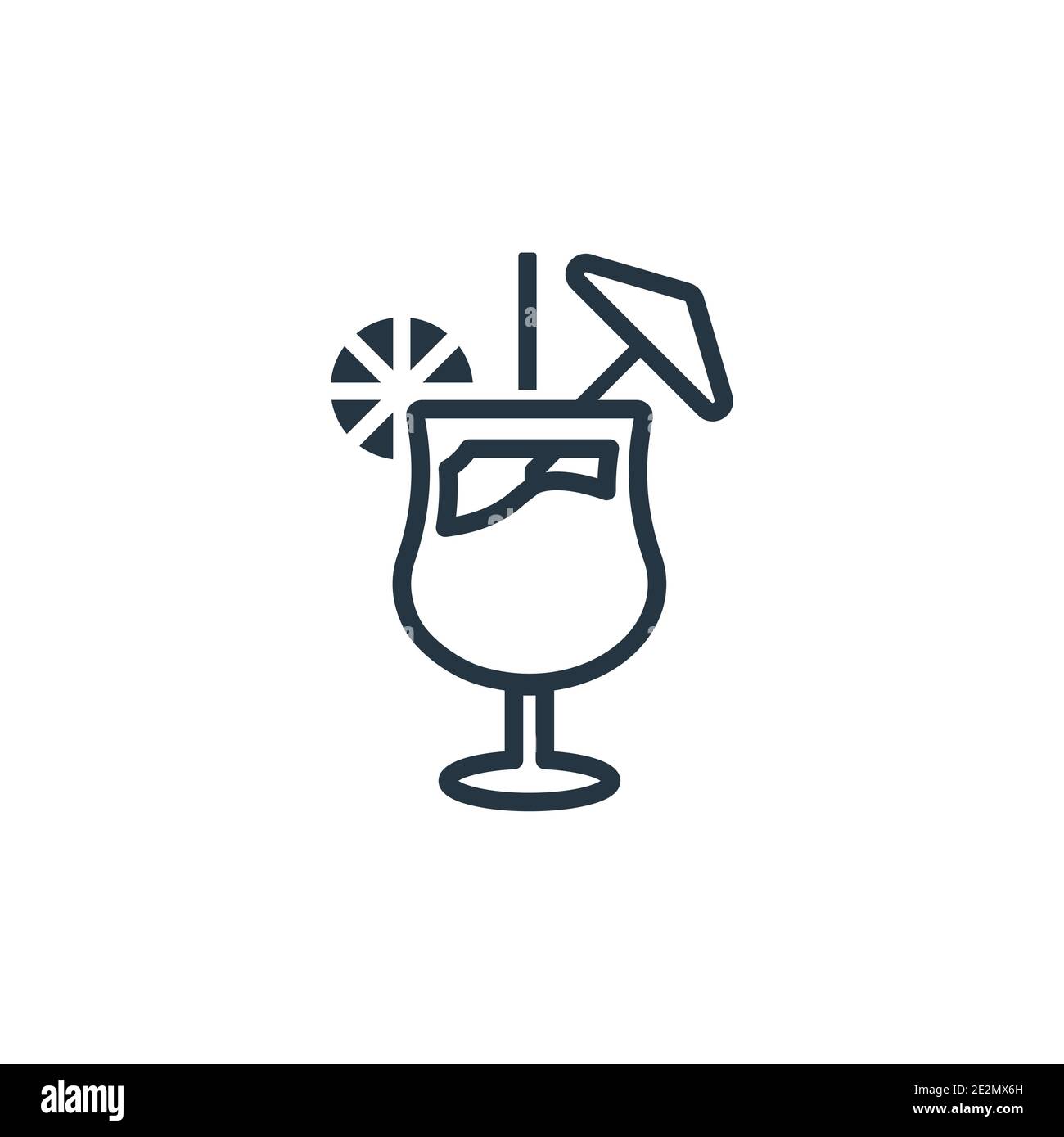 Mai tai outline vector icon. Thin line black mai tai icon, flat vector simple element ...