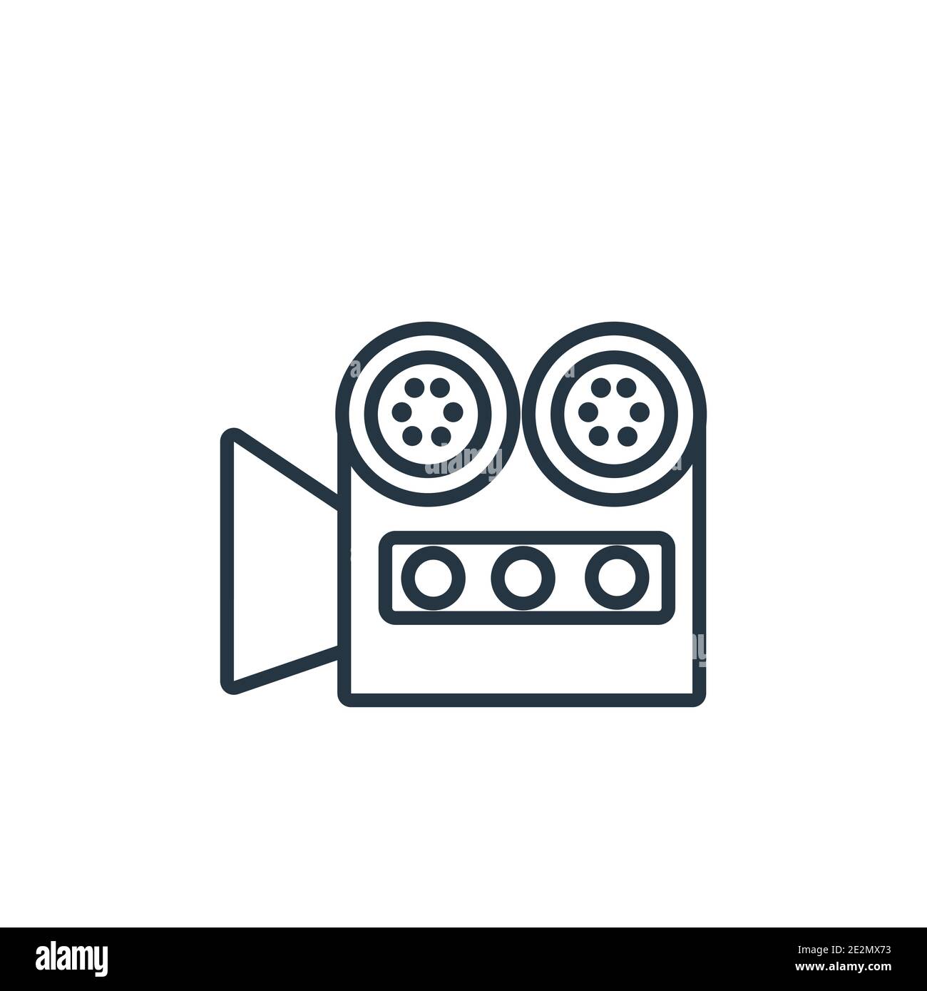 Old video camera outline vector icon. Thin line black old video camera ...
