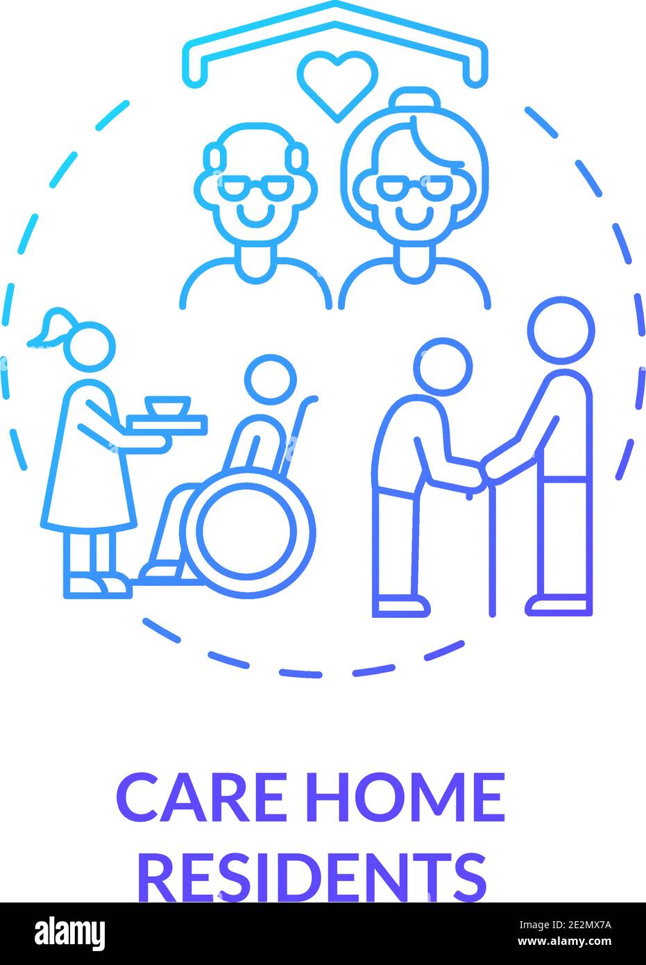 Care home residents concept icon Stock Vector Image & Art - Alamy