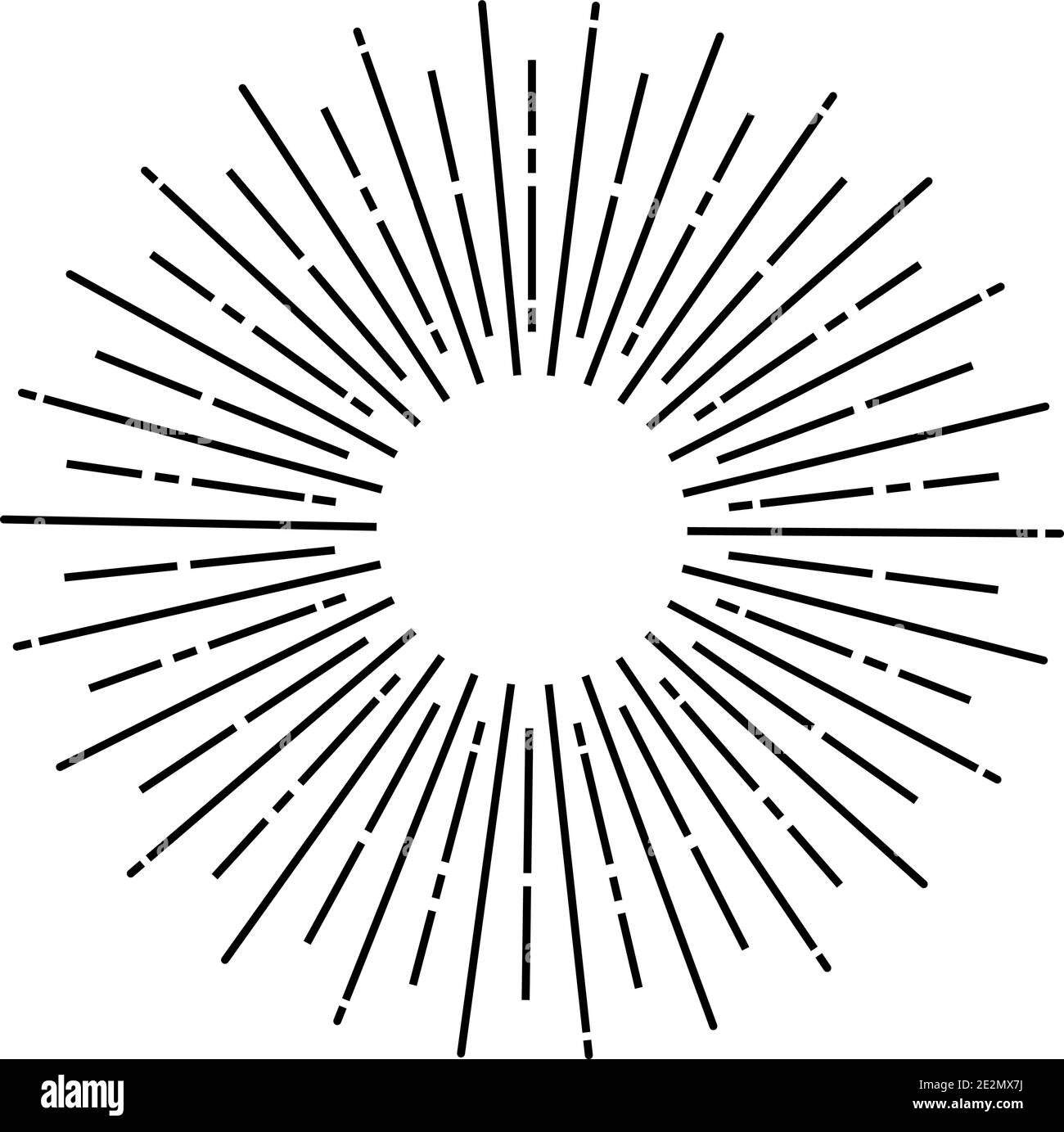 Linear sun rays painted in vintage style Stock Vector Image & Art - Alamy