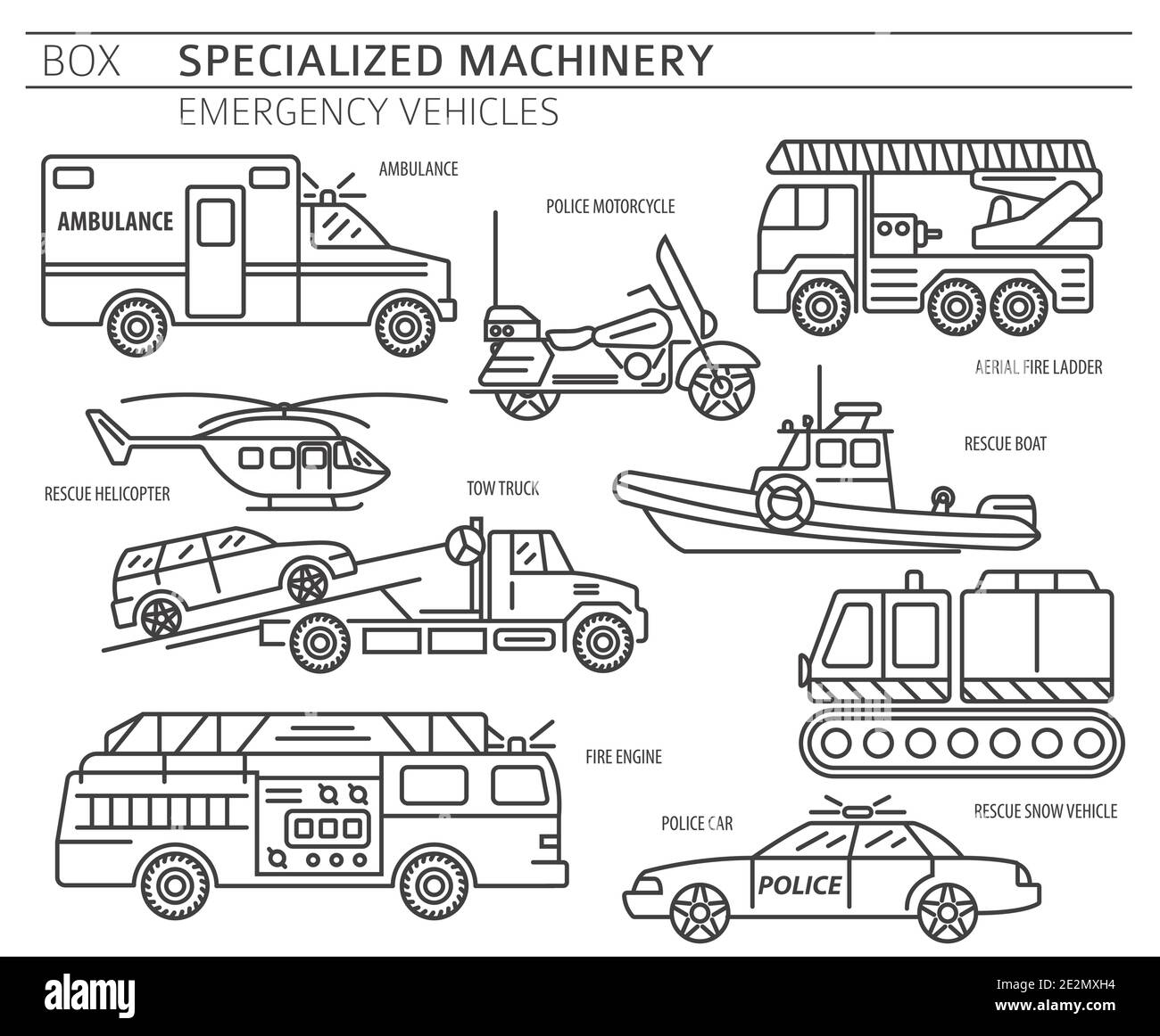 Emergency Vehicles Coloring Pages