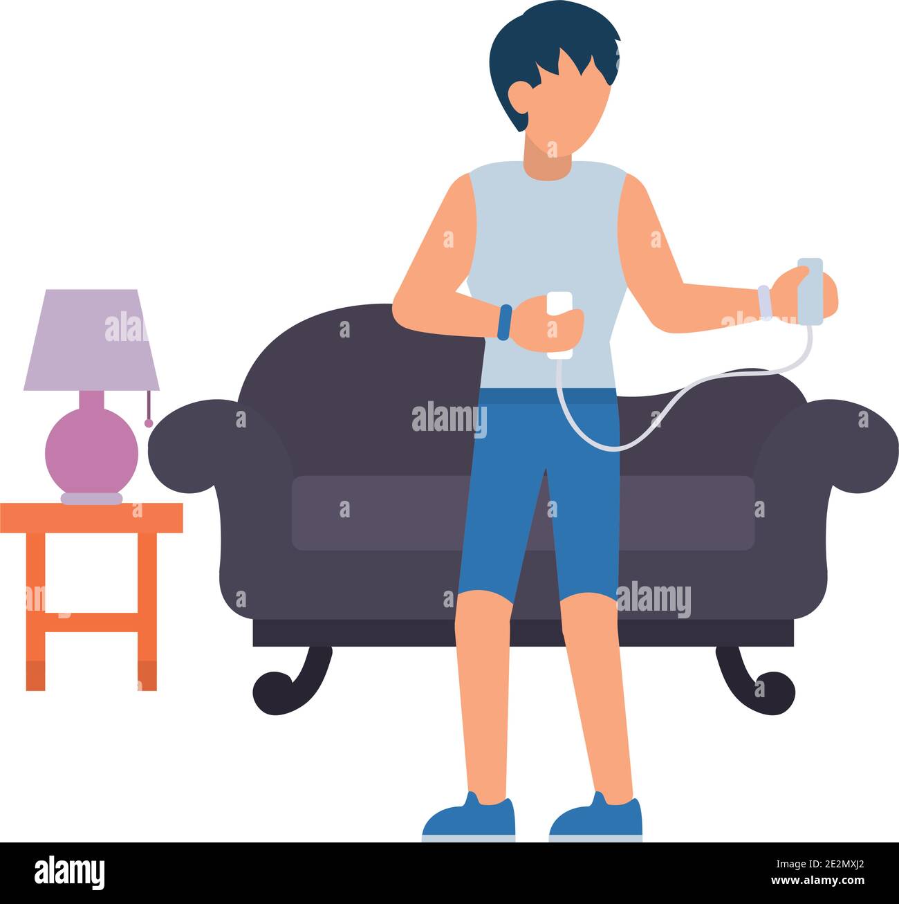daily routines design, man exercising in the living room mover white ...