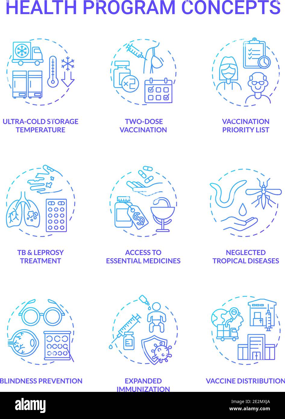 Health program concept icons set Stock Vector Image & Art - Alamy