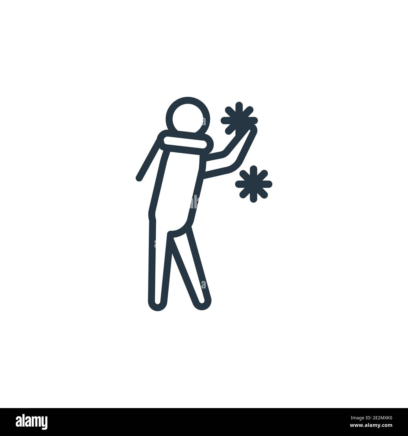 Cold human outline vector icon. Thin line black cold human icon, flat ...