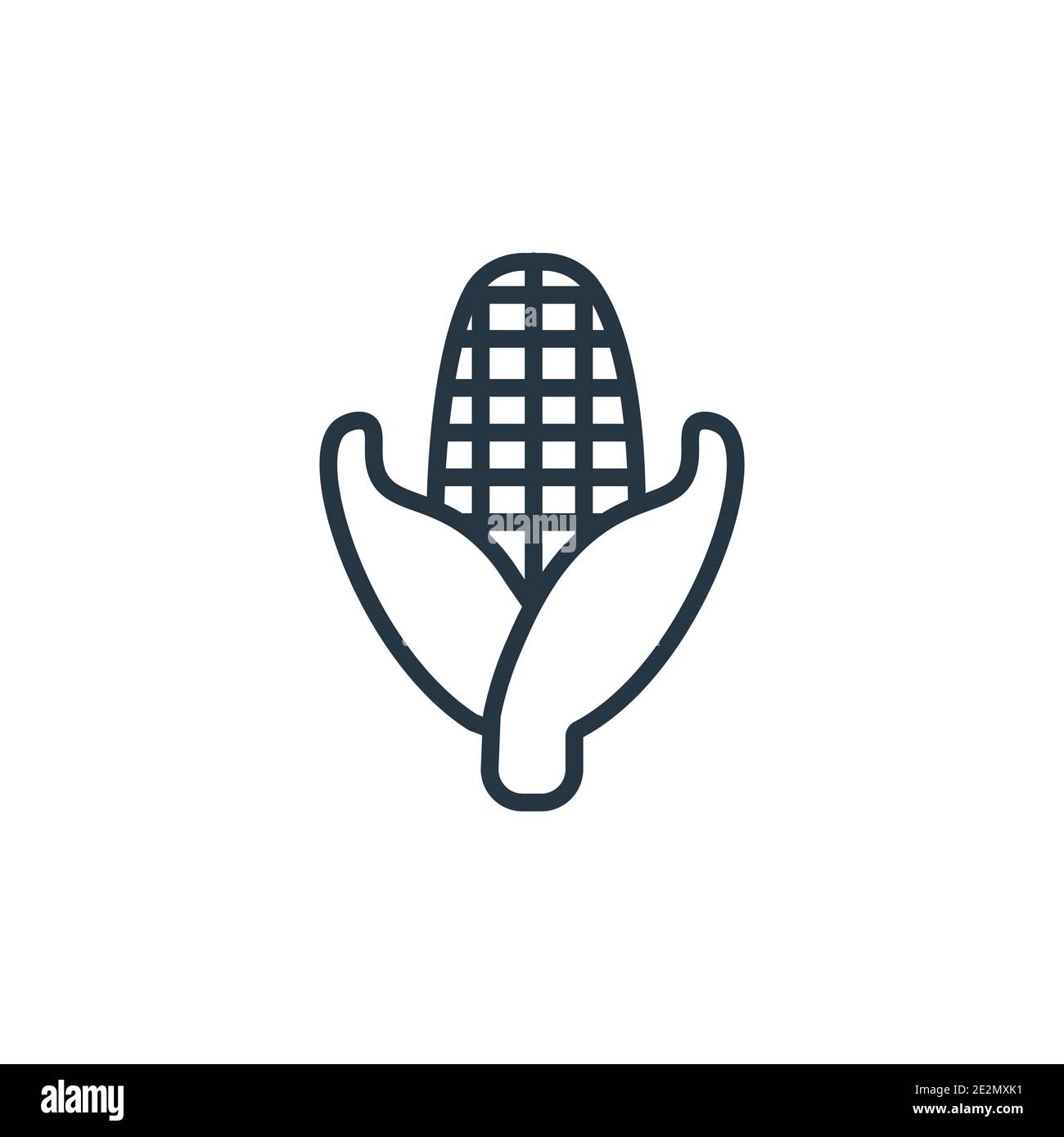 Corn outline vector icon. Thin line black corn icon, flat vector simple ...