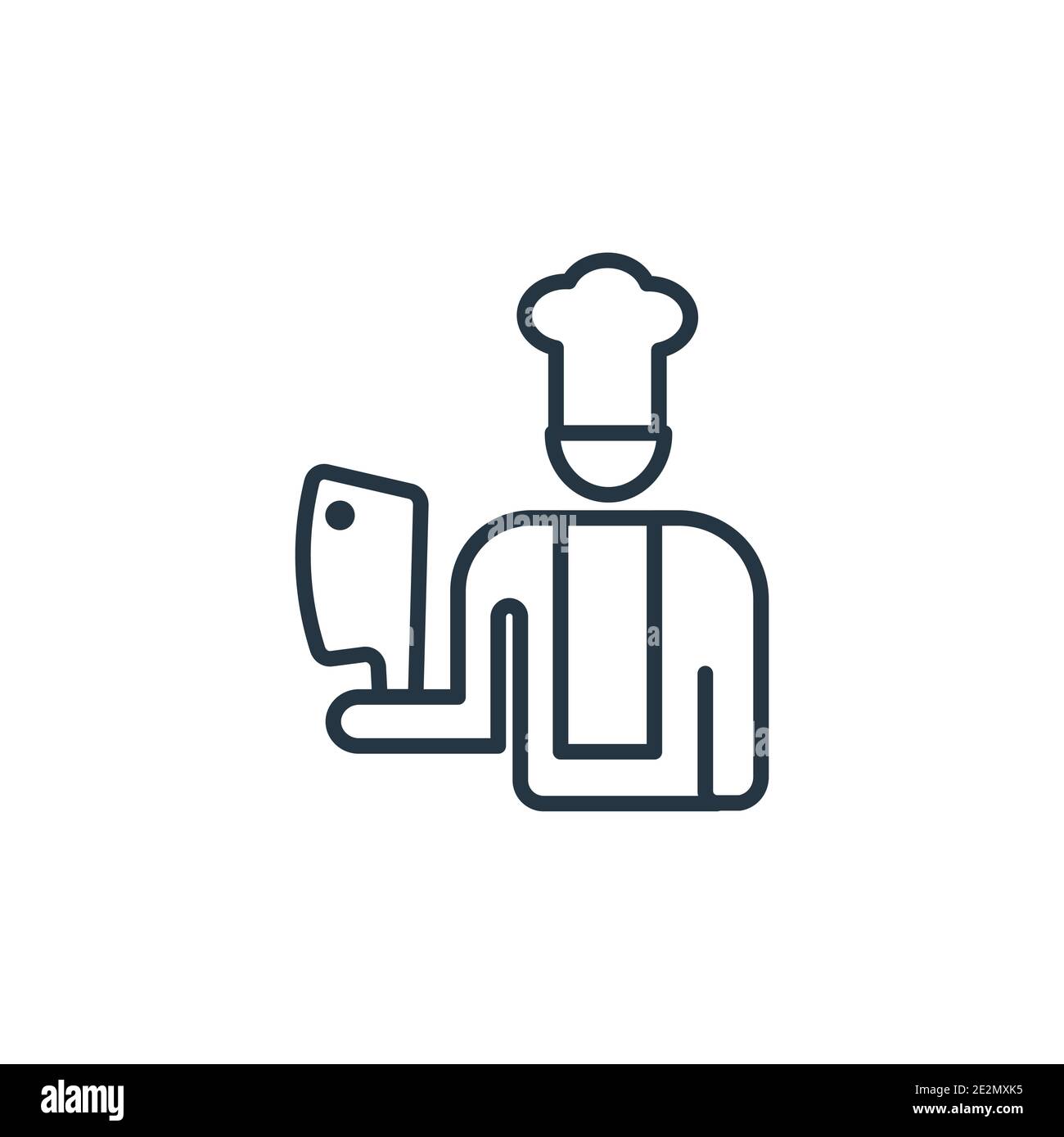 Butcher outline vector icon. Thin line black butcher icon, flat vector ...