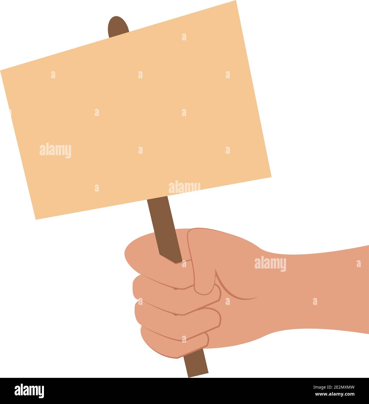 hnad holding a placard icon over white background, colorful design ...