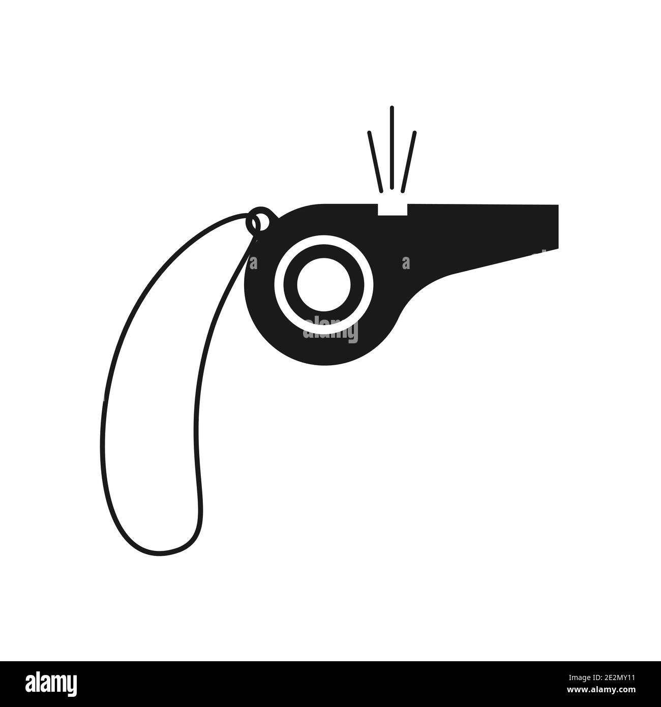 Whistle icon with rope isolated on white background Stock Vector Image ...