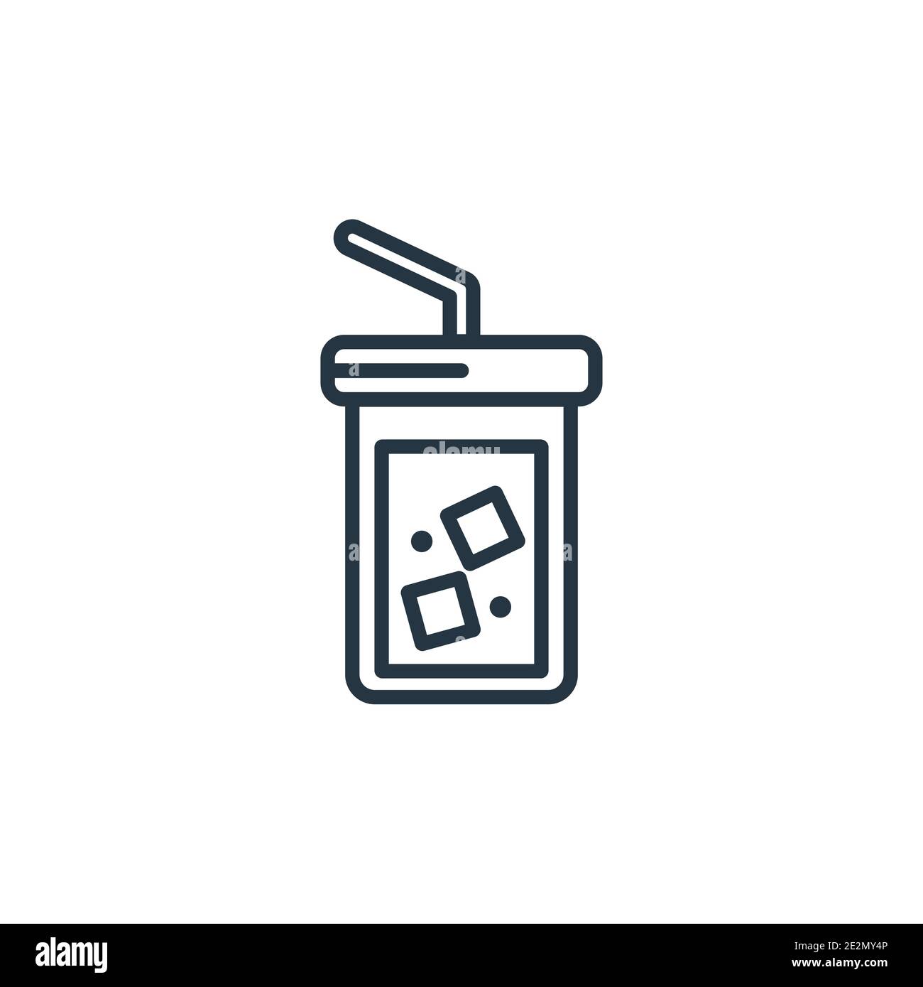 Cold drink outline vector icon. Thin line black cold drink icon, flat ...